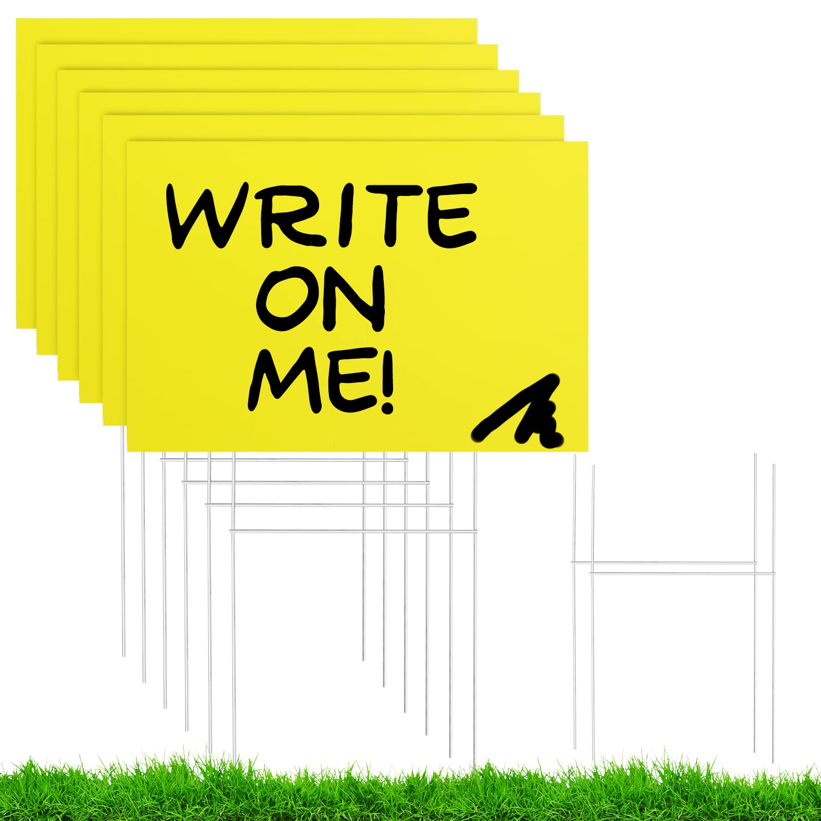Amazon.com : 6 PACK 18 x 12 Inches Yellow Blank Yard Signs - Waterproof ...