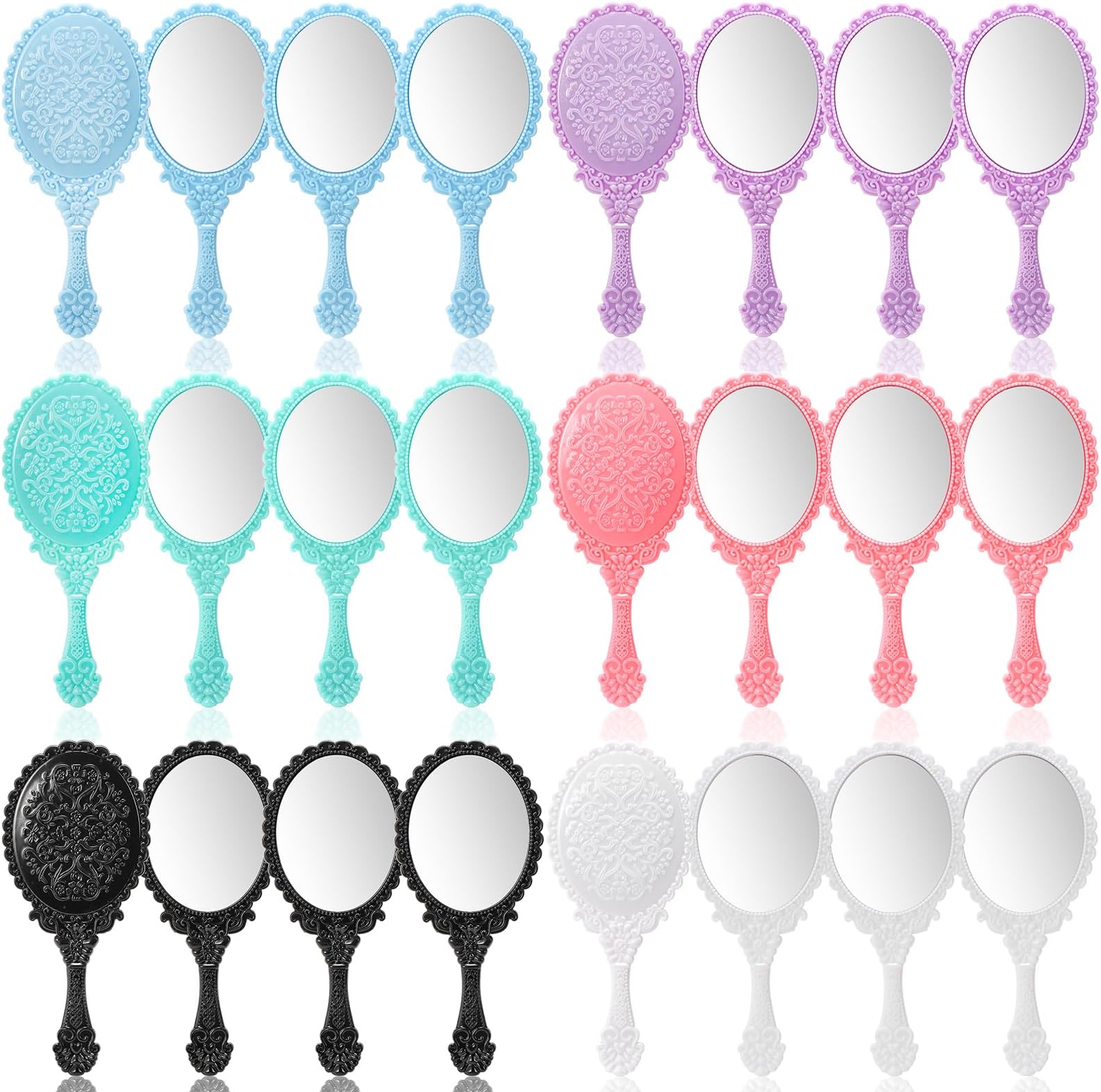 Wesiti 36 piezas de espejos compactos de plástico con diseño de rosa ...