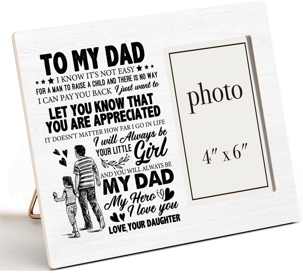 Amazon.com - Zauly Dad Gifts Wood Picture Frame, to My Dad Gifts From ...