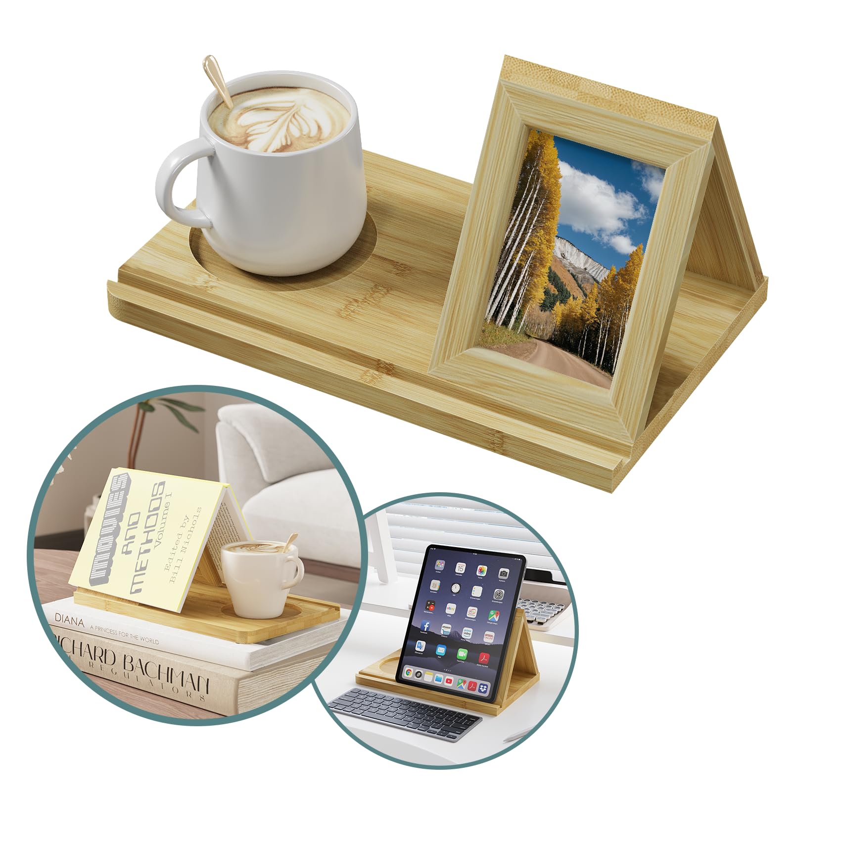 Amazon.com: Wooden Book Stand, Triangle Book Holder, Nook Reading Valet ...