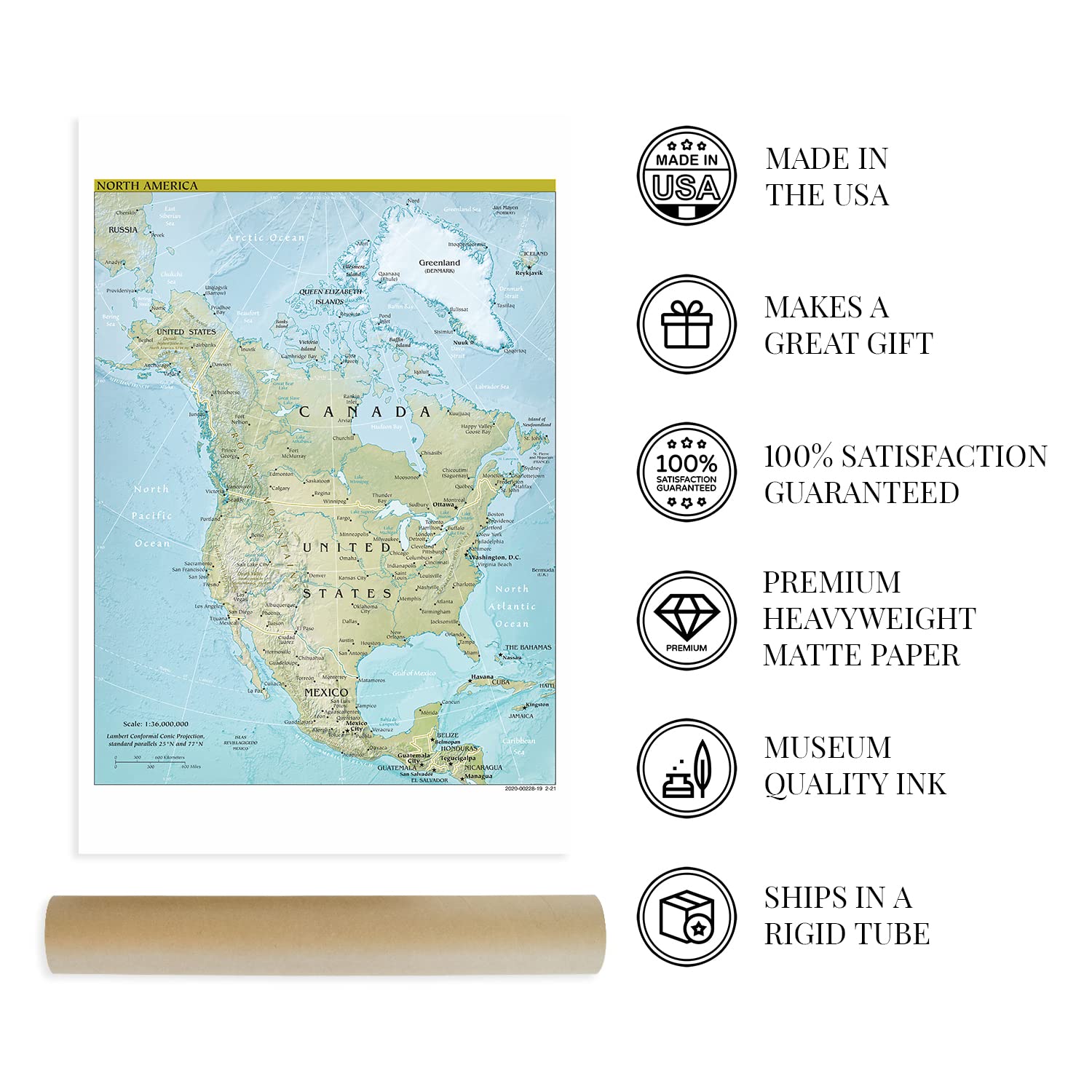 Snapklik.com : 2021 North America Map - 24x36 Inch Map Of North America ...
