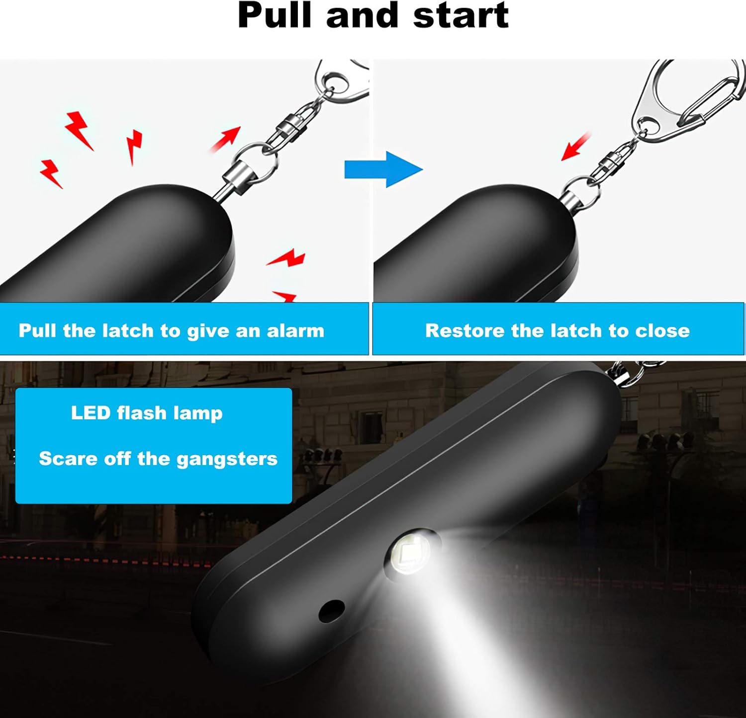 Yokawe 2Pcs Personal Alarms,130db Women Siren Emergency Self Defense ...