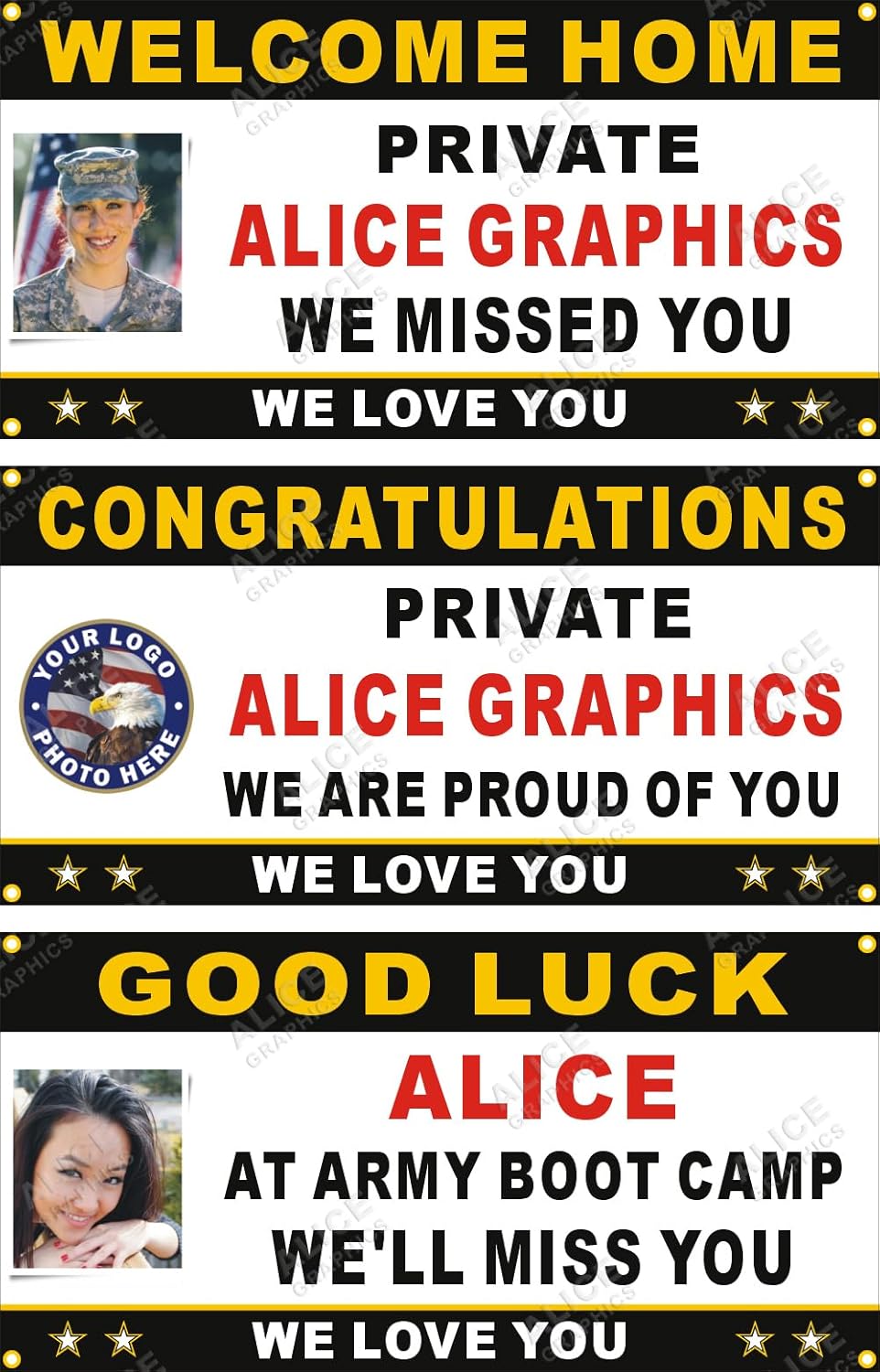 Amazon.com: Generic 22" x 44" Custom Personalized US Army Welcome Home ...