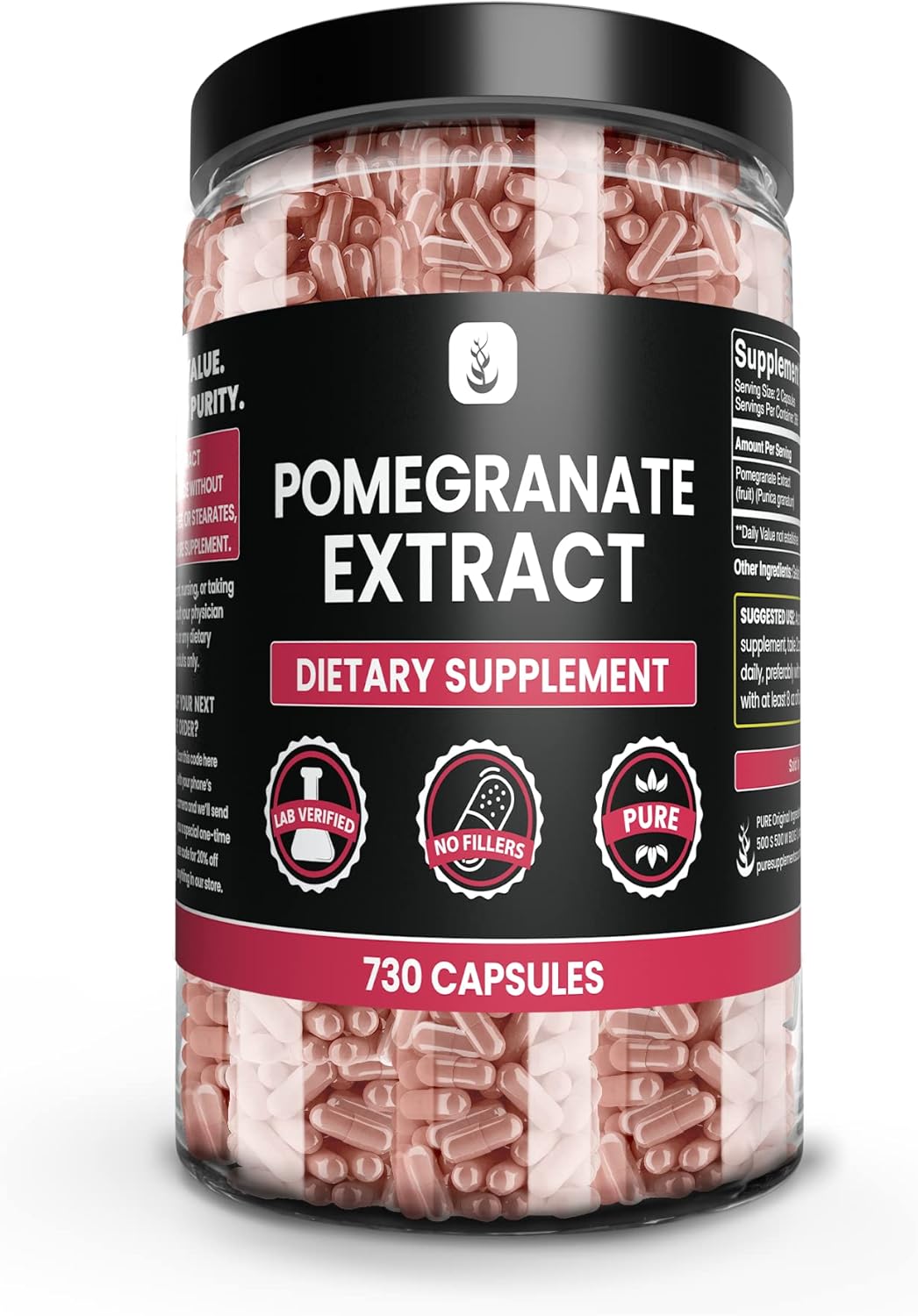 Amazon.com: PURE ORIGINAL INGREDIENTS Pomegranate Extract (730 Capsules) No Magnesium Or Rice ...