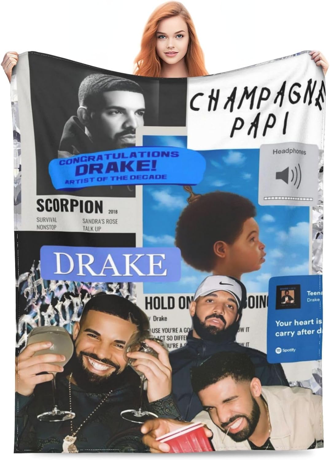 Amazon.com: Drakes Blanket Soft Throw Blanket Rapper Singer Album Cover ...