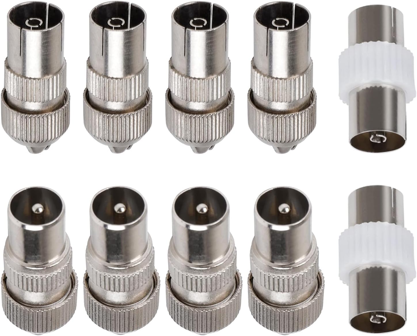 4 Male & 4 Female & 2 Female to Female TV Aerial Coaxial Cable ...