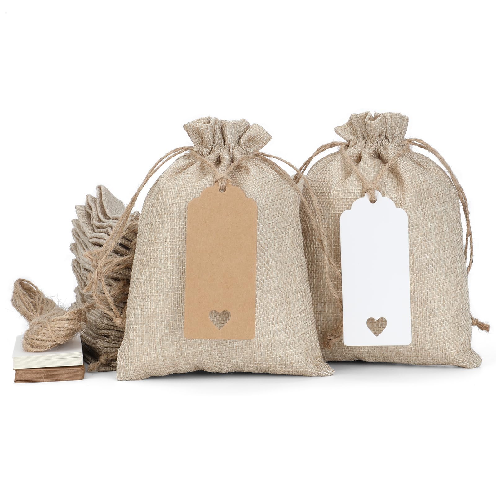 Amazon.com: Tapleap Burlap Bags with Drawstring, 5x7 Burlap Favor Sack ...