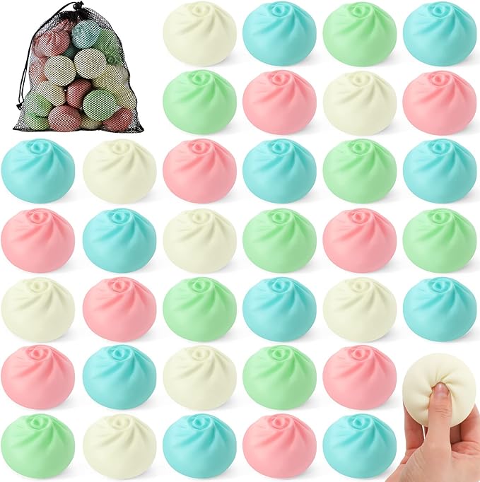 Amazon.com: 50 Pcs Dumpling Stress Balls Bulk 2.4 Inch Dumpling Fidget ...