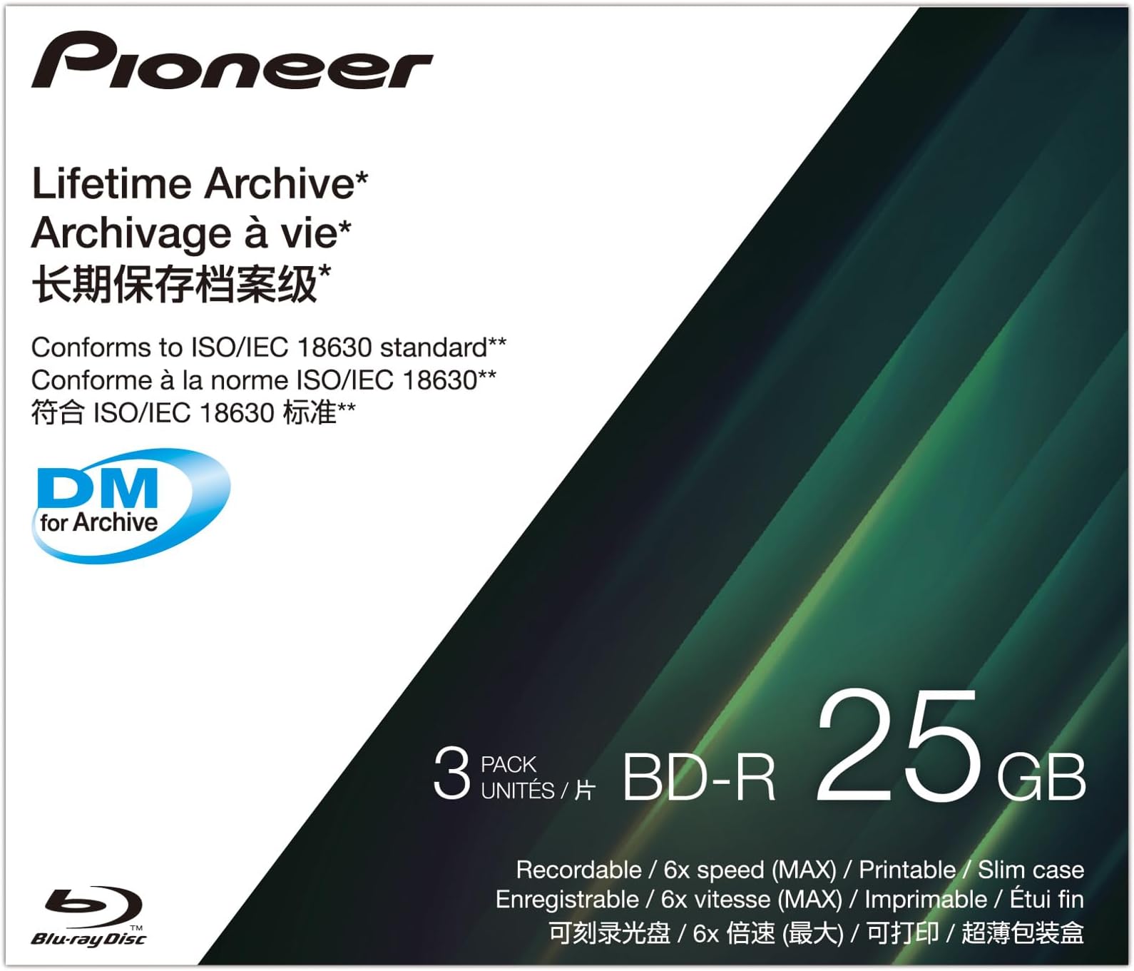 Amazon.com: Pioneer BD-R 25GB Disc for Archive, Conforms to ISO/IEC ...