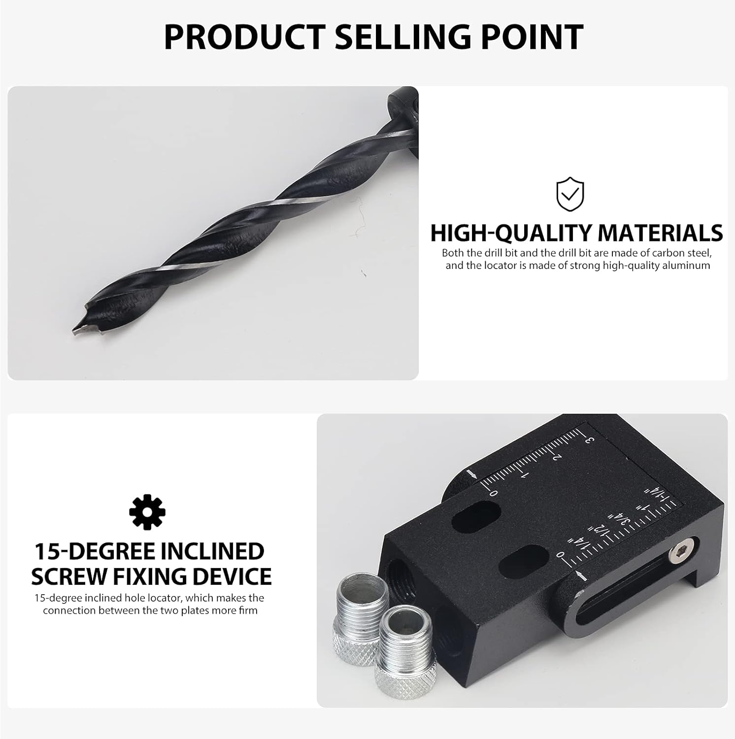 15 Degree Pocket Hole Screw Jig, Pocket Hole Jig Positioner Kit ...