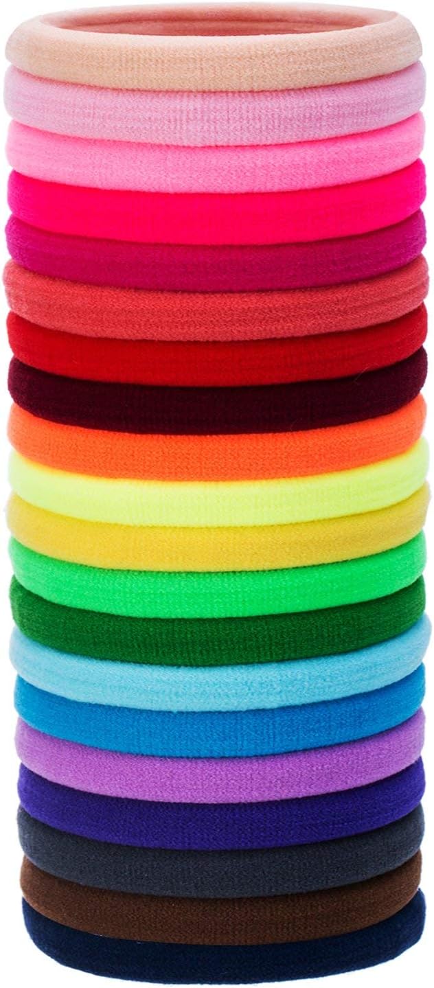 Amazon.com : 20 Pieces Large Stretch Hair Ties Bands Ponytail Holders ...