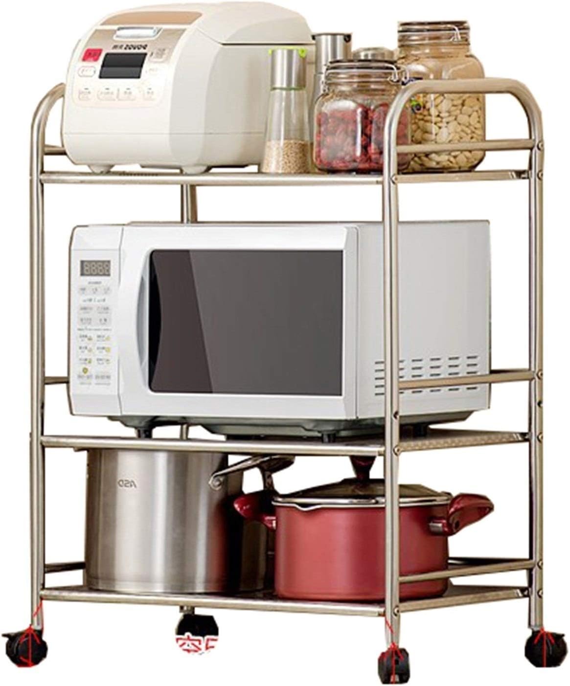 Amazon.com: Kitchen shelf Kitchen Movable Shelves Microwave Rack 3 ...