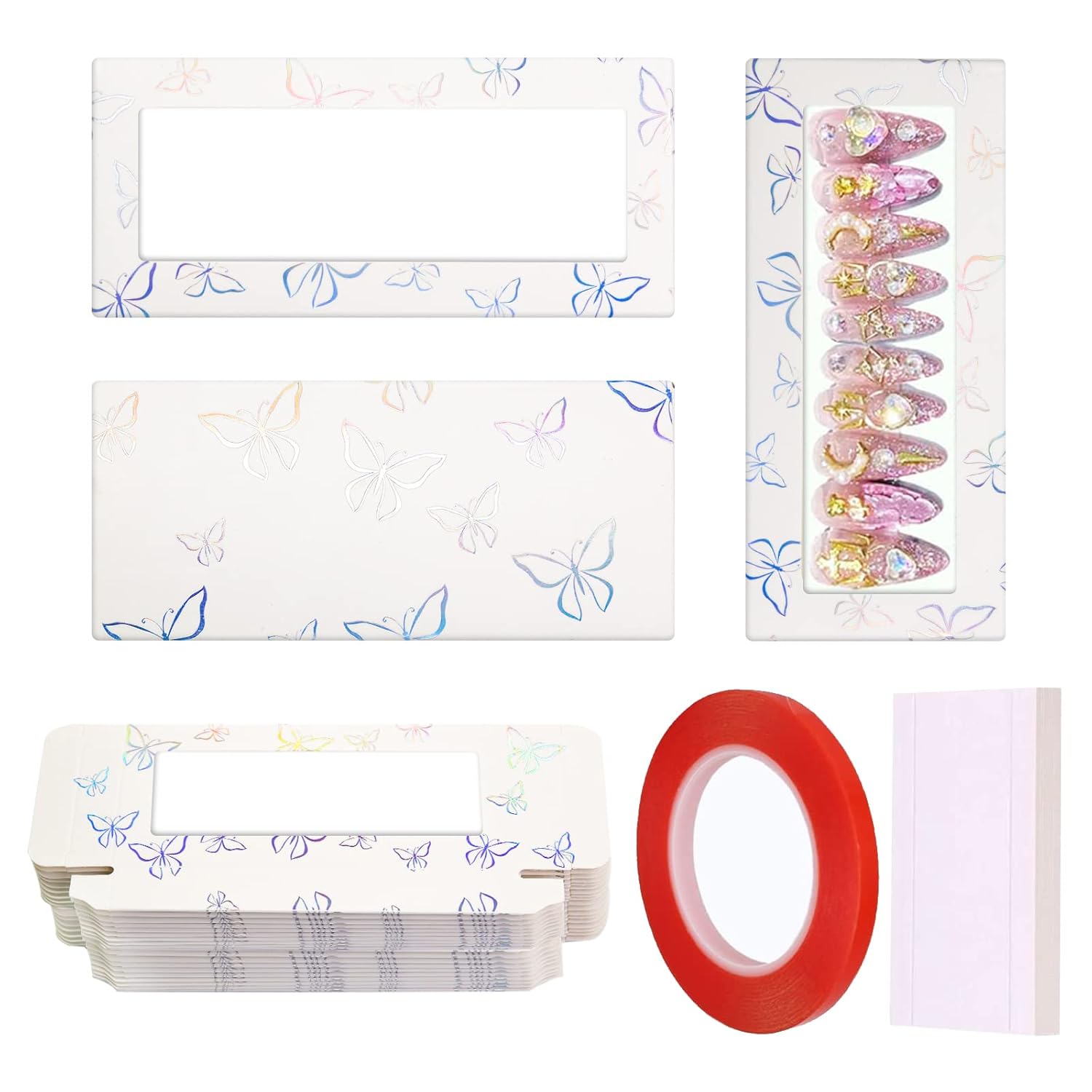 Amazon.com: HLQHXWHZT 35 Pcs Empty Press on Nails Packaging Box Set 35 ...