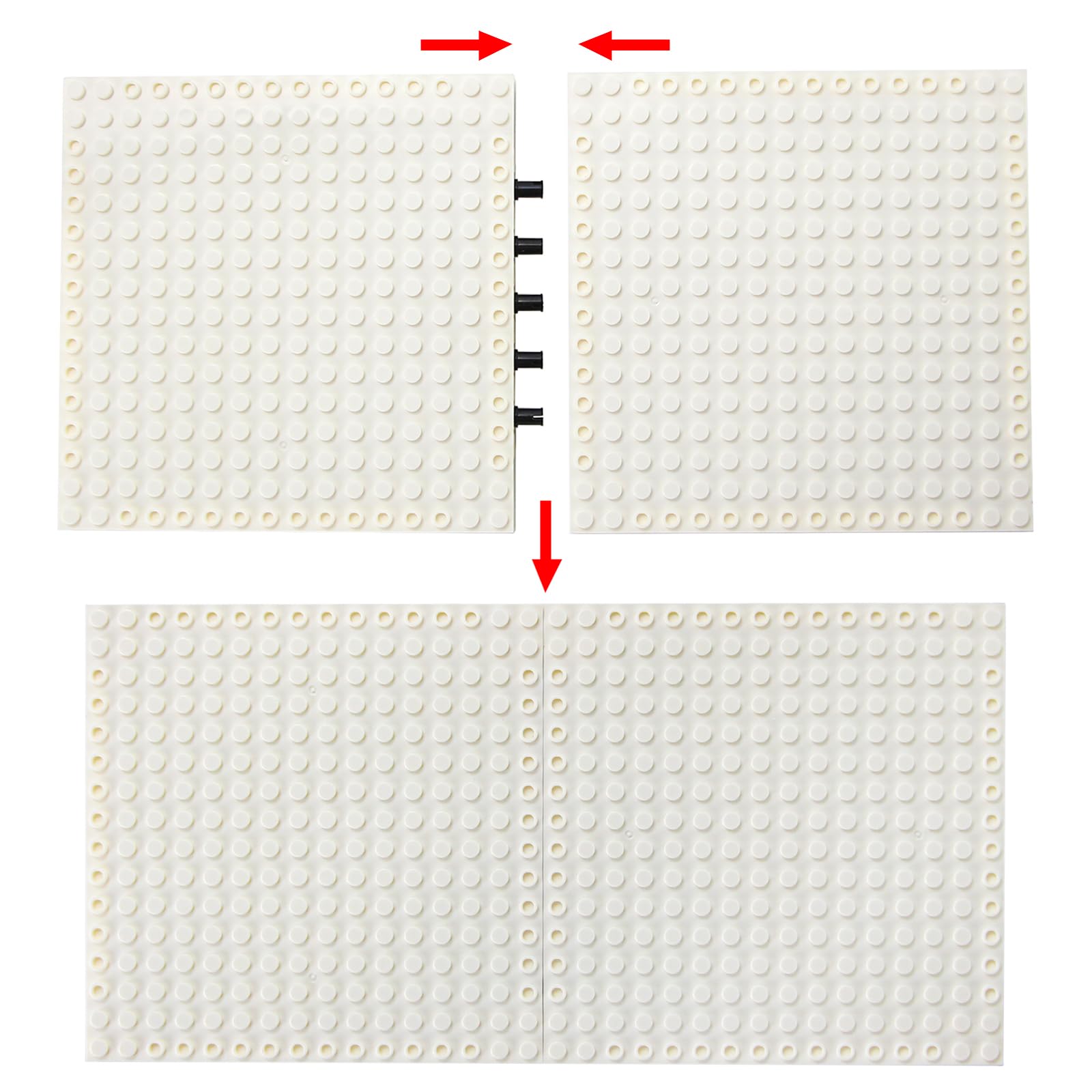Snapklik.com : Feleph 9pcs Brick 16x16 White Plate 1/3
