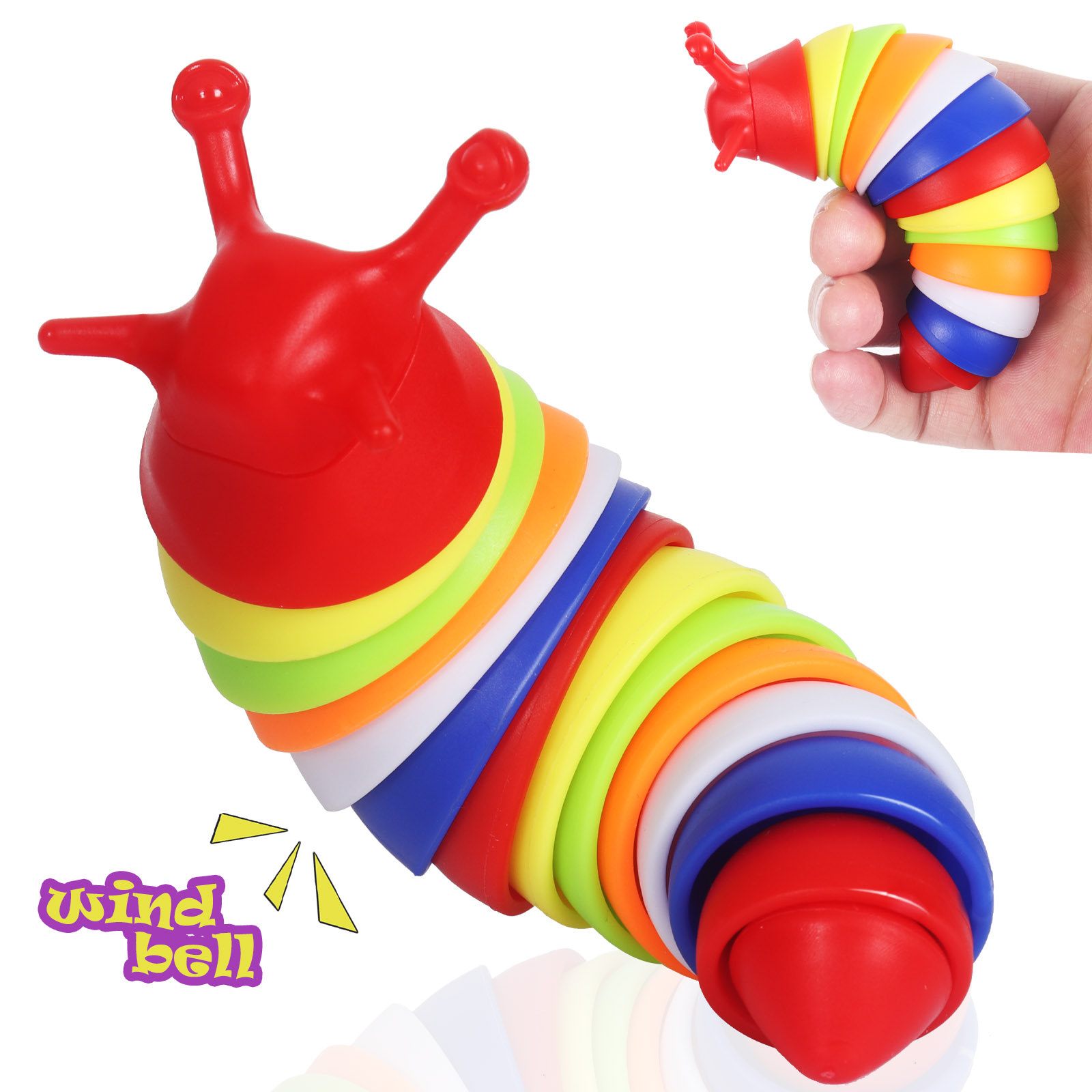 Buy Mini Fidget Slug Articulated Fidget Toy Rainbow, 3D Print Slug, Fun ...