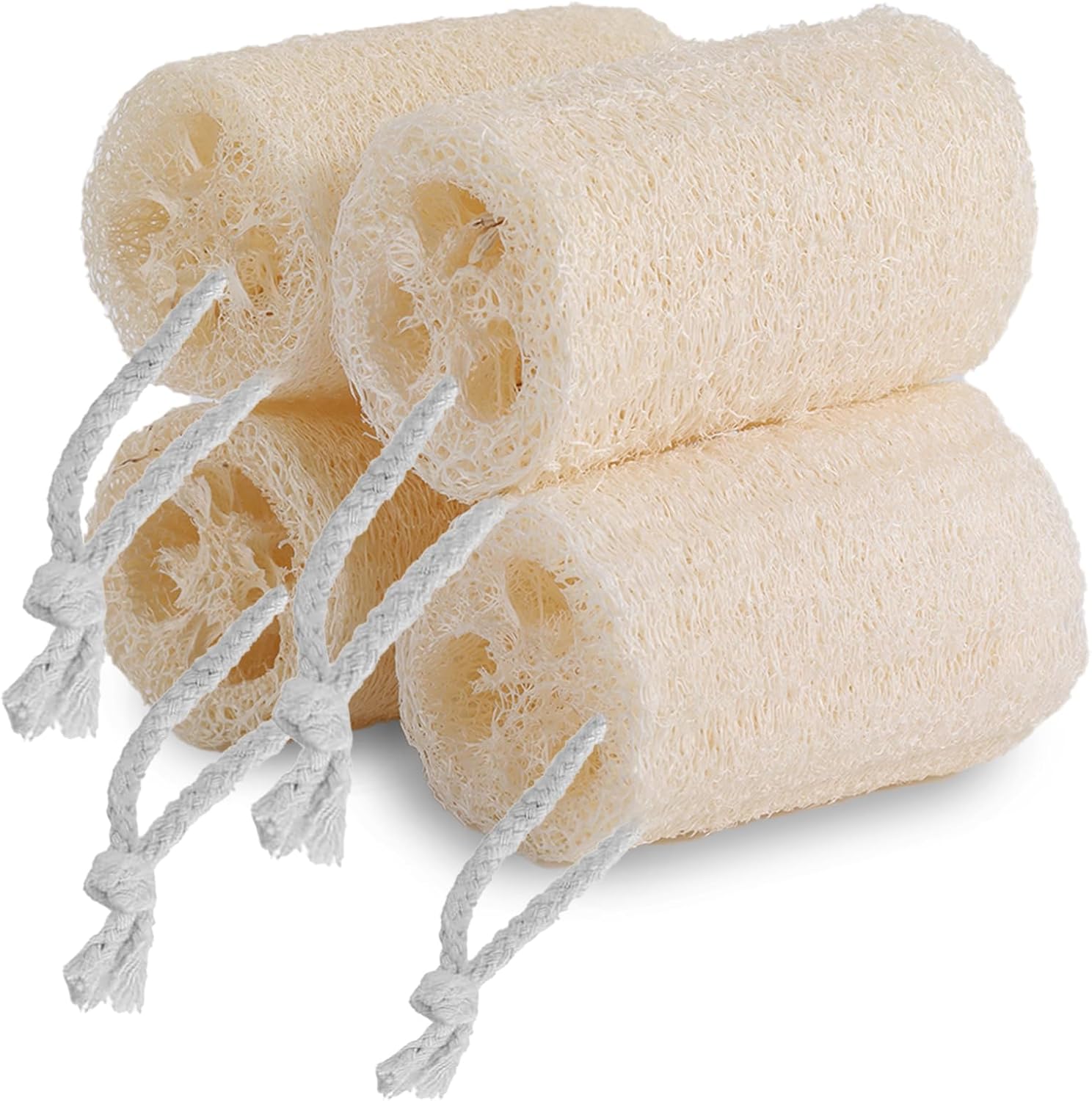 Amazon.com: O2frepak 4 Pack Natural Loofah Sponge,Organic Loofah Sponge ...