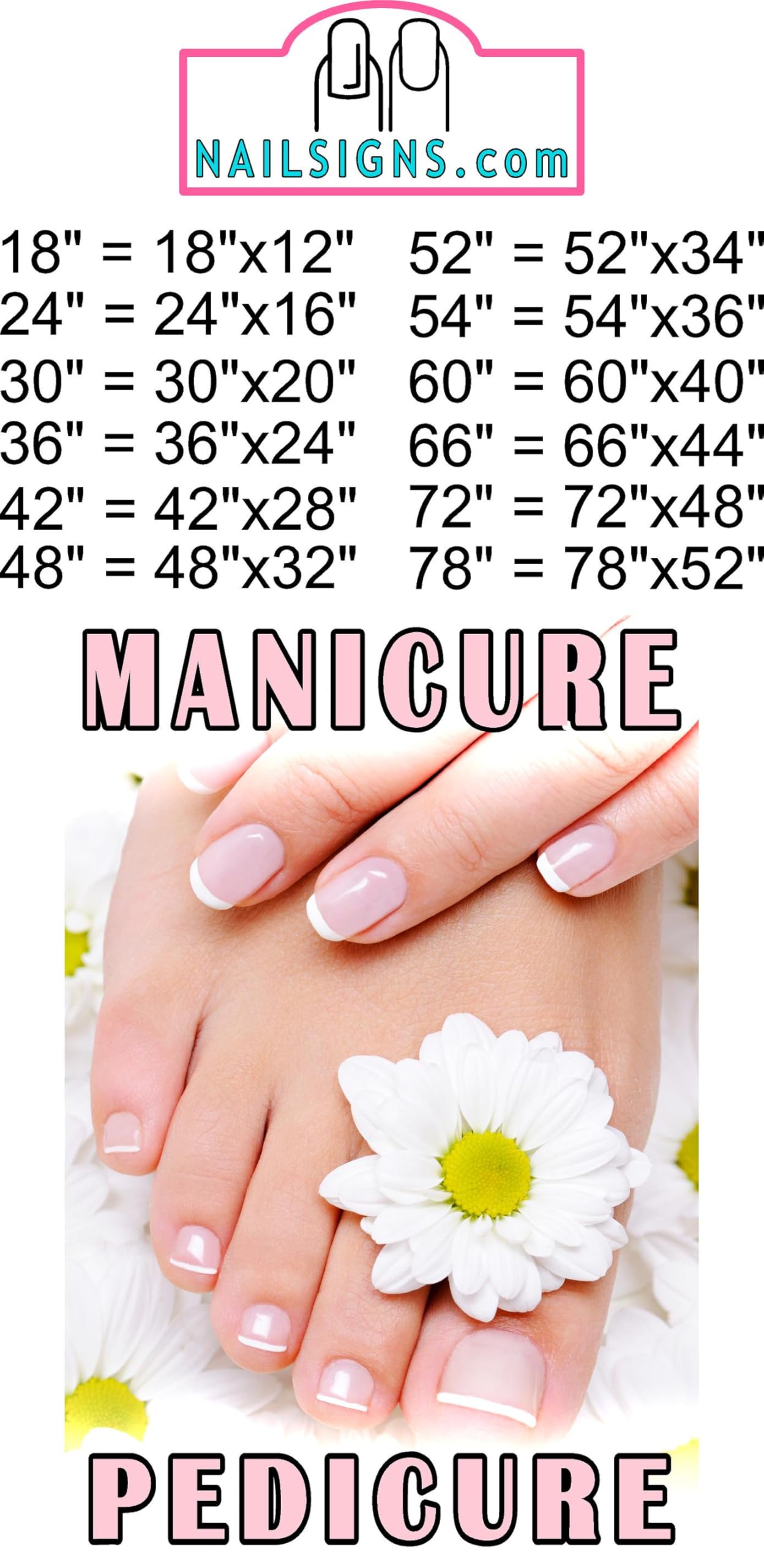 Amazon.com: NAILSIGNS.com Pedicure & Manicure XV Services Nail Salon ...