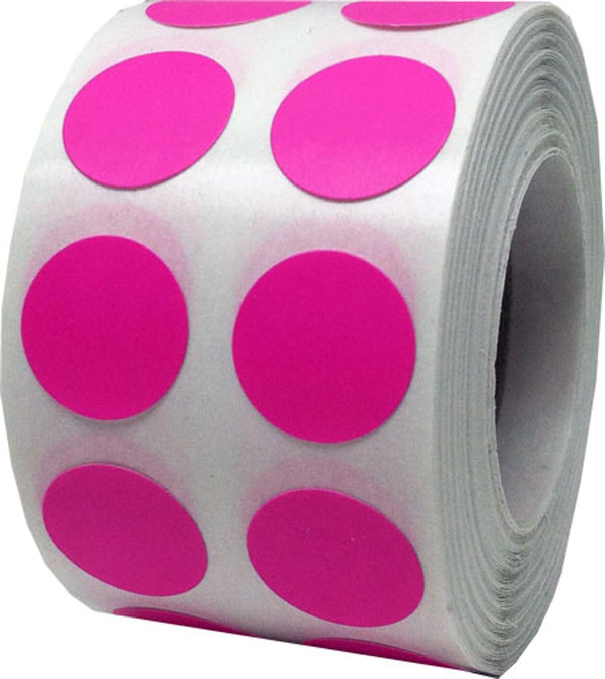 Hot Pink Color Coding Dot Stickers 12.7 mm 0.5 Inch Round 1000 Count ...