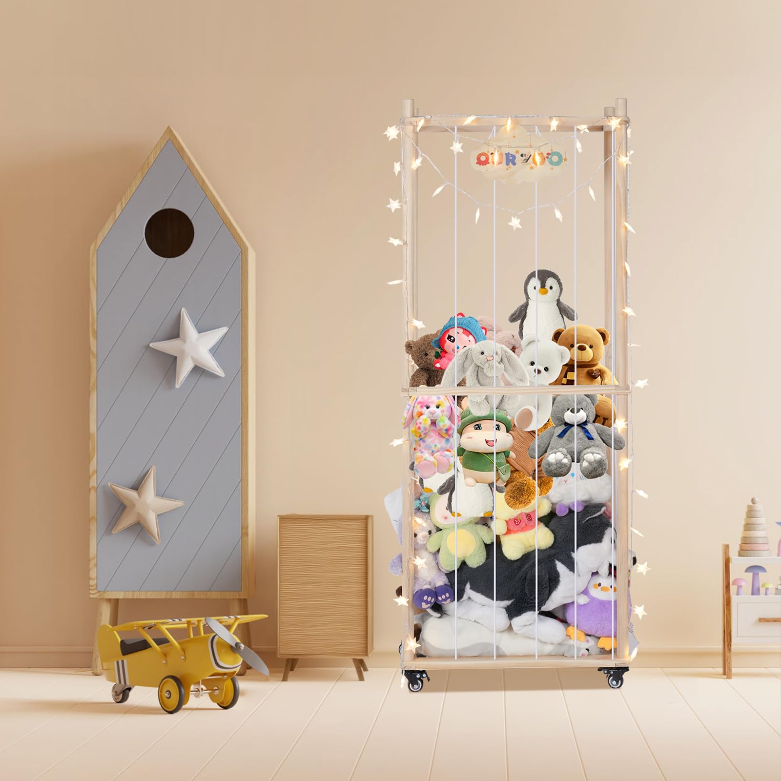 Amazon.com: Minetom Stuffed Animal Zoo Storage Box, Stuffed Animal Cage ...