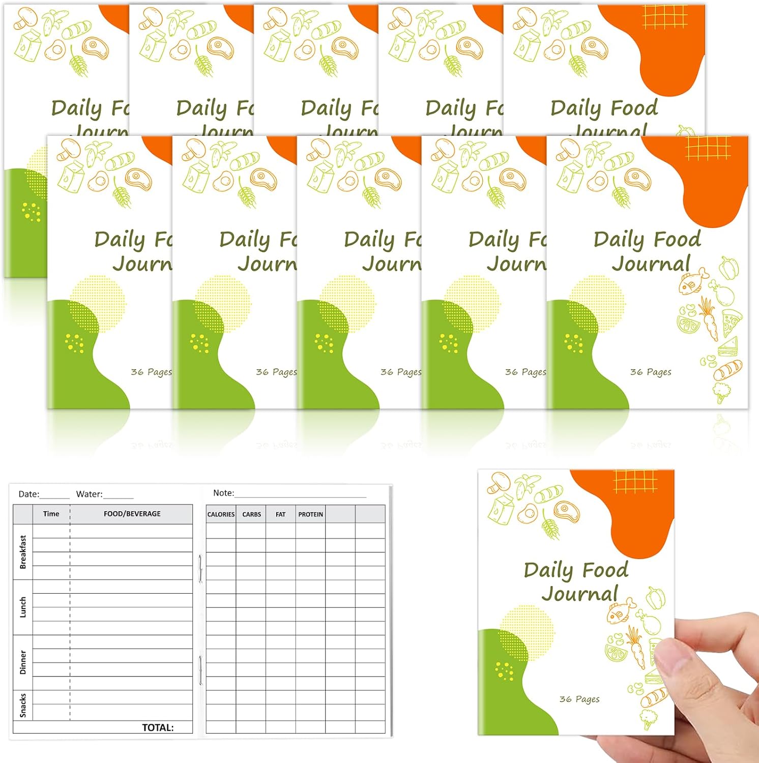 Amazon.com : 10PCS Food Tracker Journal Mini 3X4 Inch Small Calorie ...