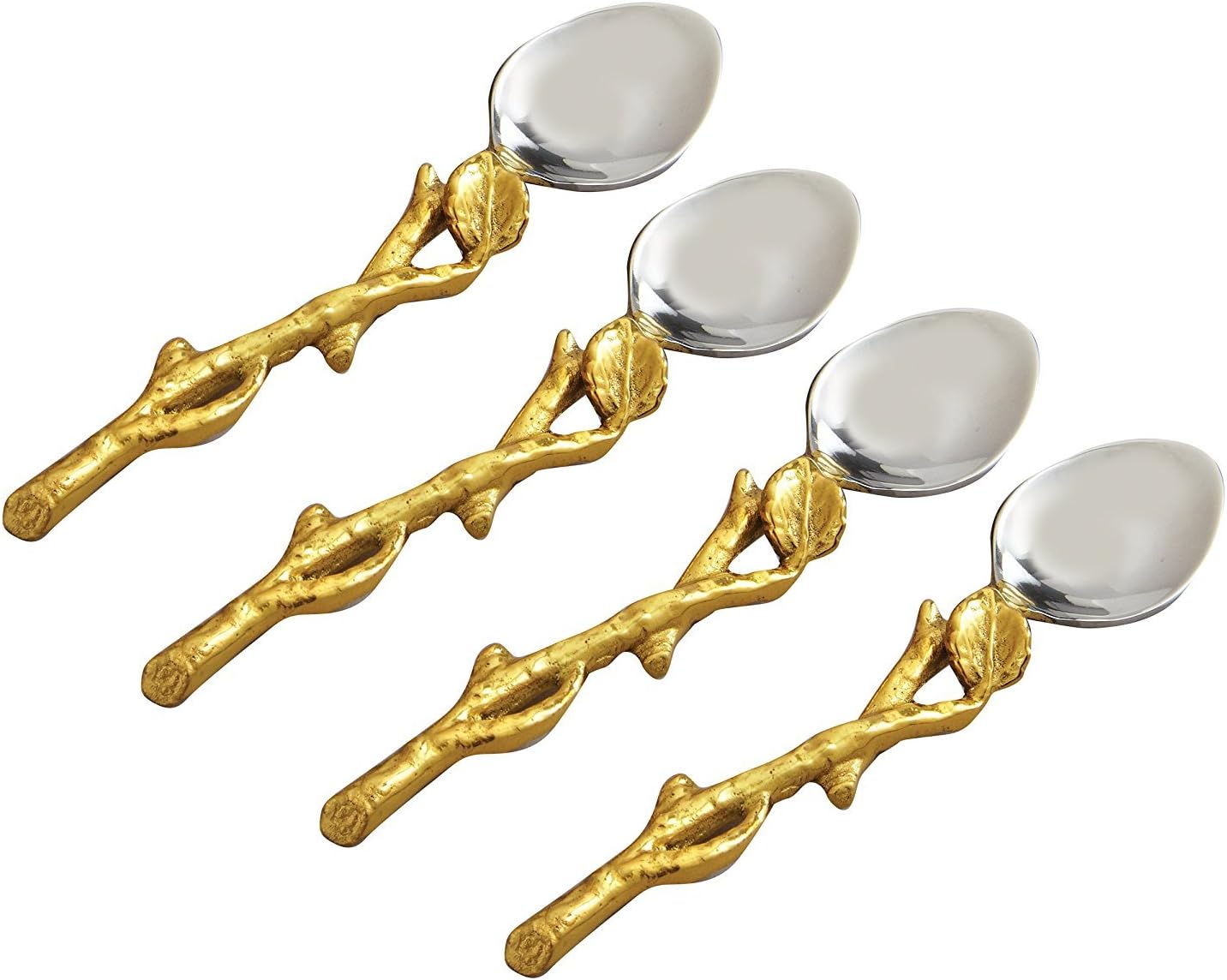 Amazon.com: Elegance Golden Vine Spoons, 5-Inch, Silver/Gold, Set of 4 ...