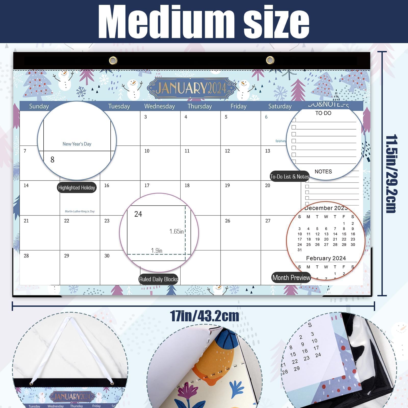 Snapklik.com : GuassLee 2024-2025 Desk Calendar - Greenery Monthly ...