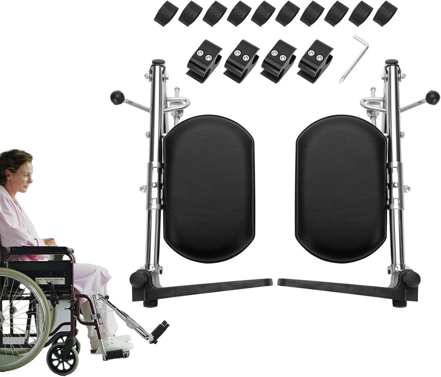 Amazon.com: Wheelchair Elevating Legrests with Padded Calf Pads, Leg ...