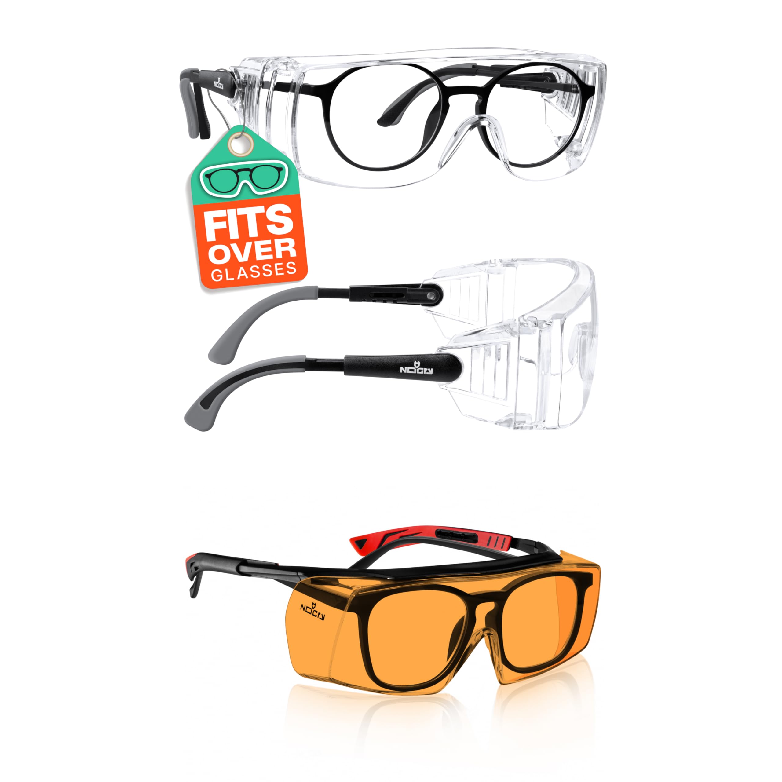 NoCry Anti Fog Safety Glasses Over Eyeglasses — Anti Scratch Safety ...