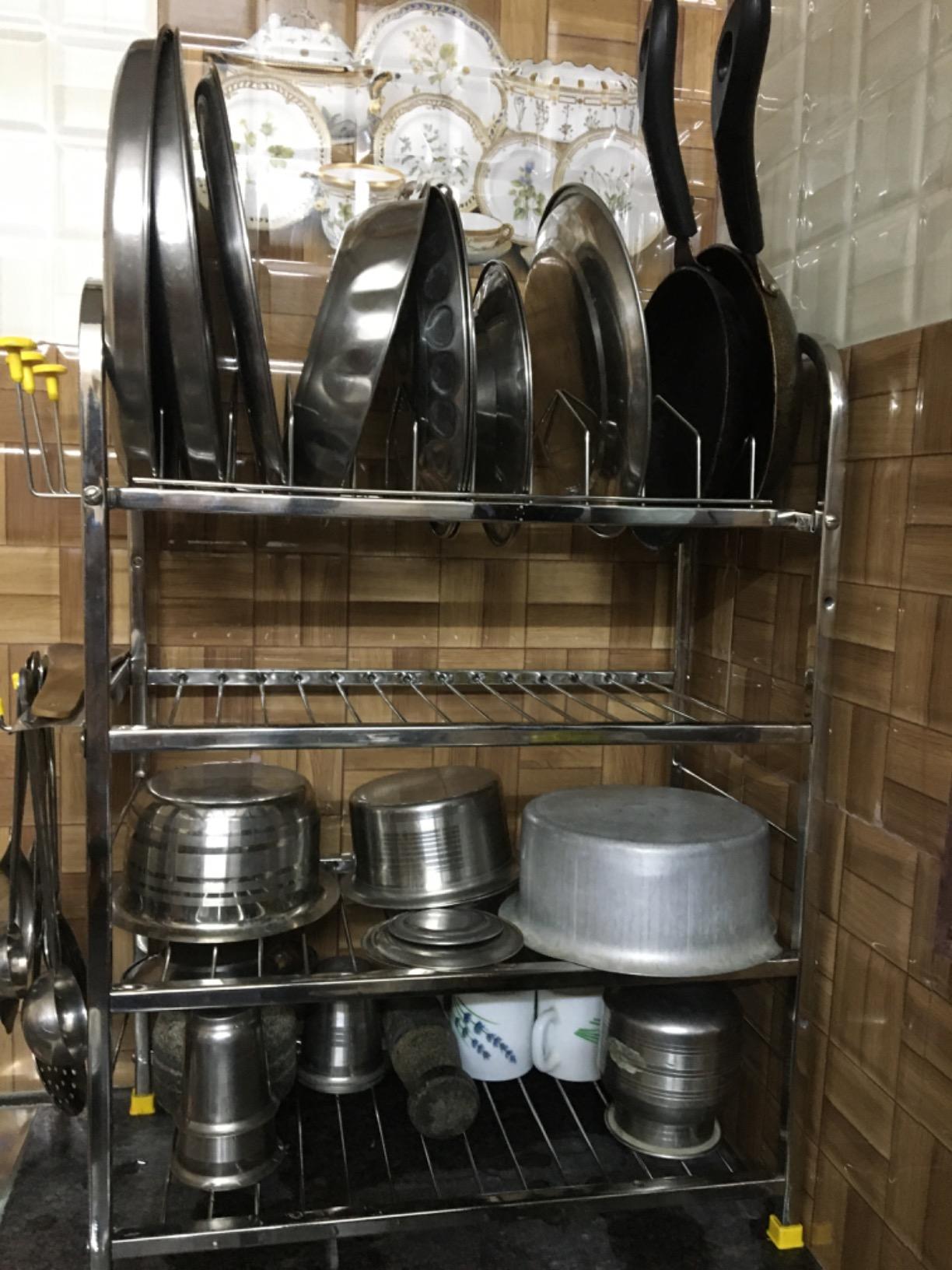 Buy Mochen Stainless Steel 4 Shelf Wall Mount Kitchen Utensils Rack ...