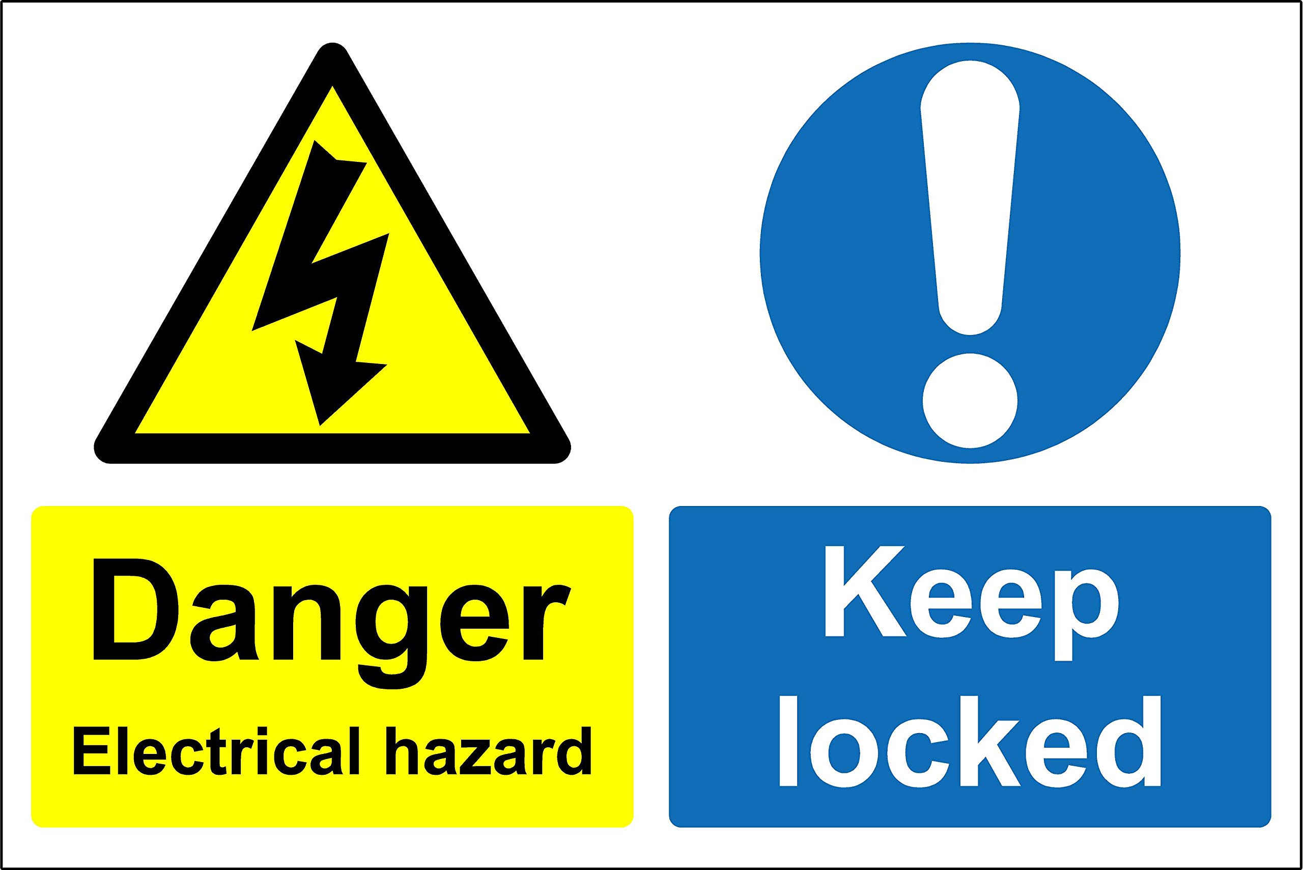 Danger electrical hazard keep locked safety sign - Self adhesive ...