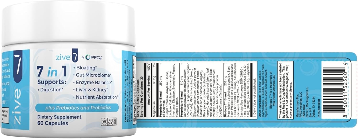 Amazon.com: Zive 7 | Digestive Support Formula | 60 Capsules ...