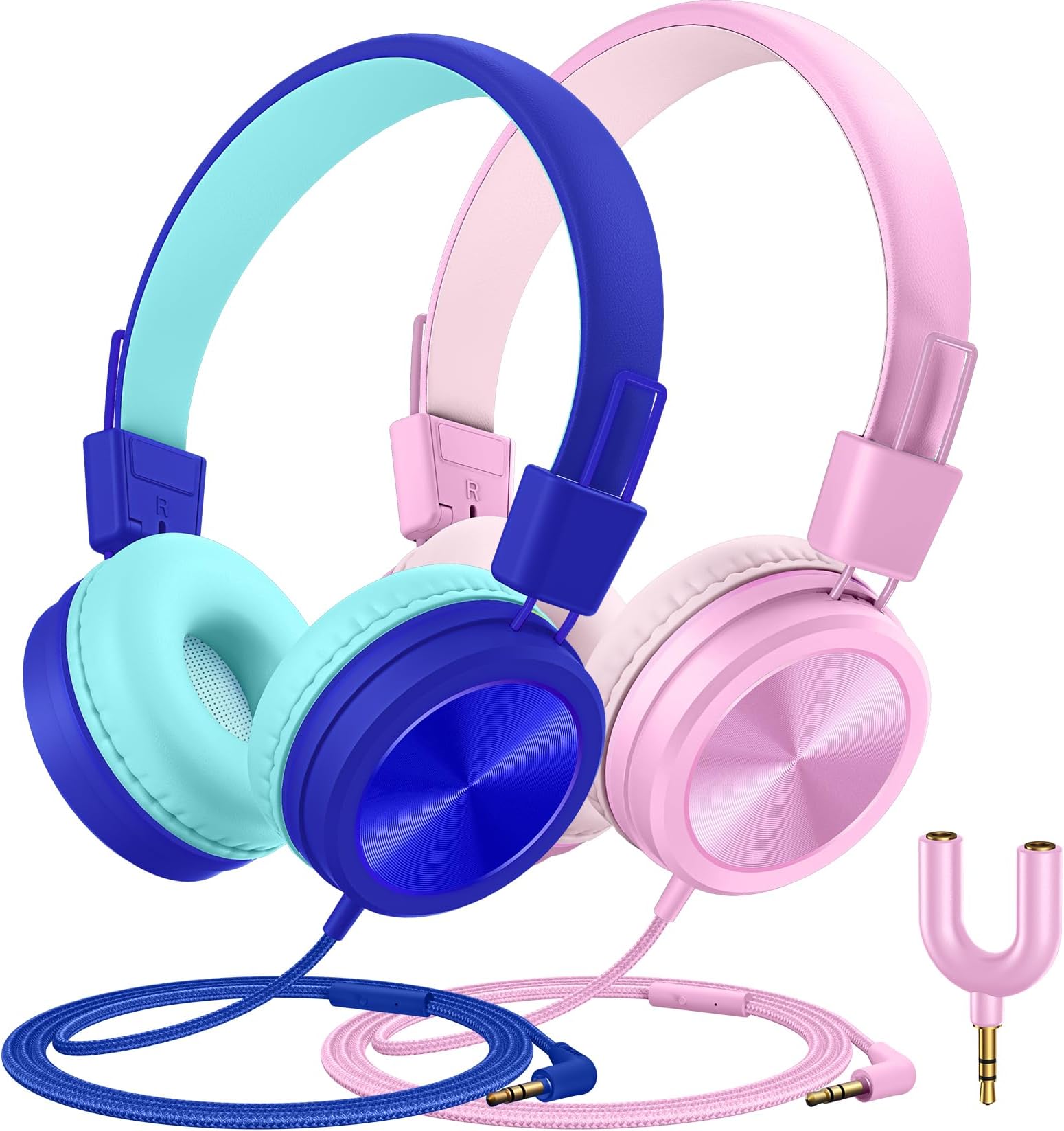 Amazon.com: KLYLOP Kids Headphones with Microphone - 91dB Safe Volume ...