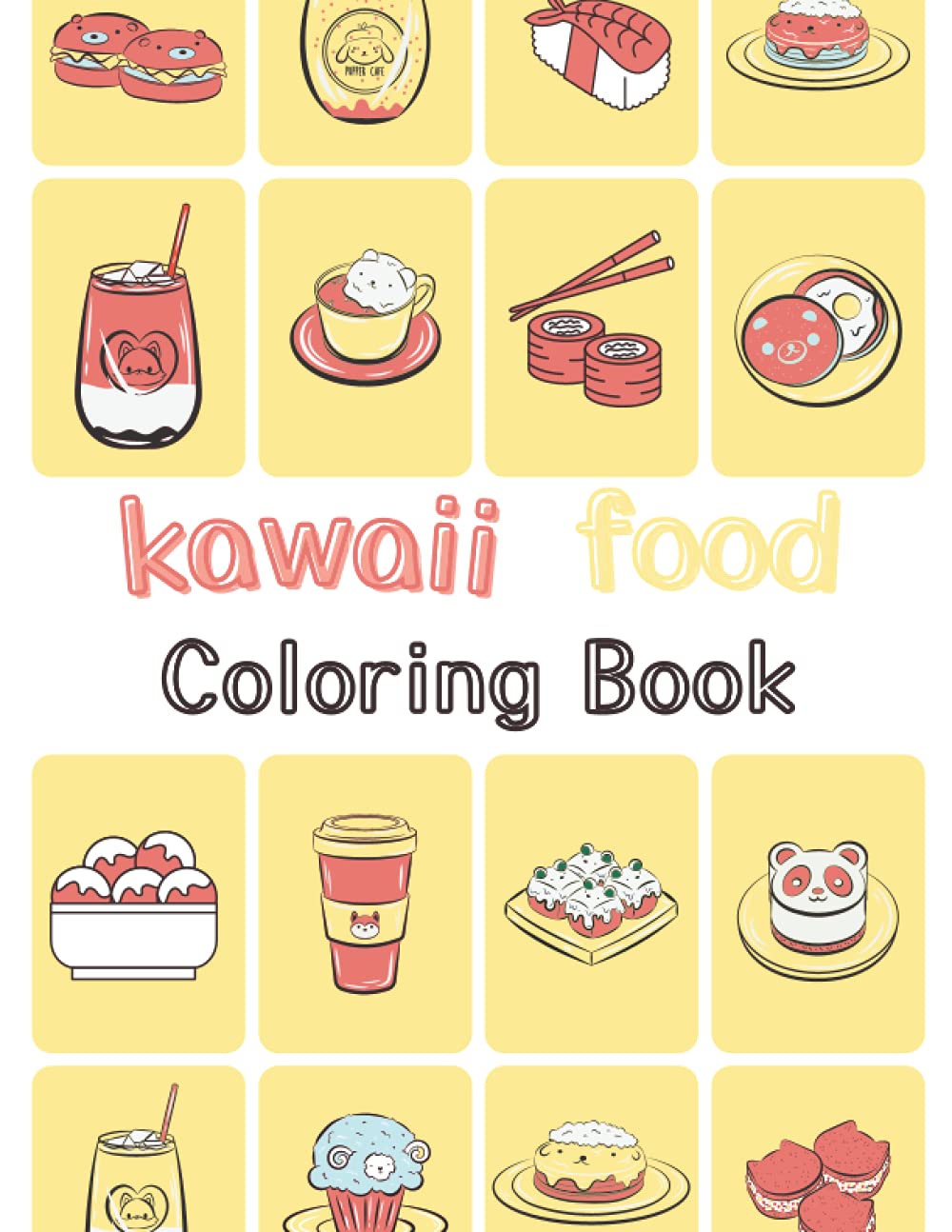 Kawaii Food Coloring Book Kawaii Ice Cream Coloring Book Variety ...