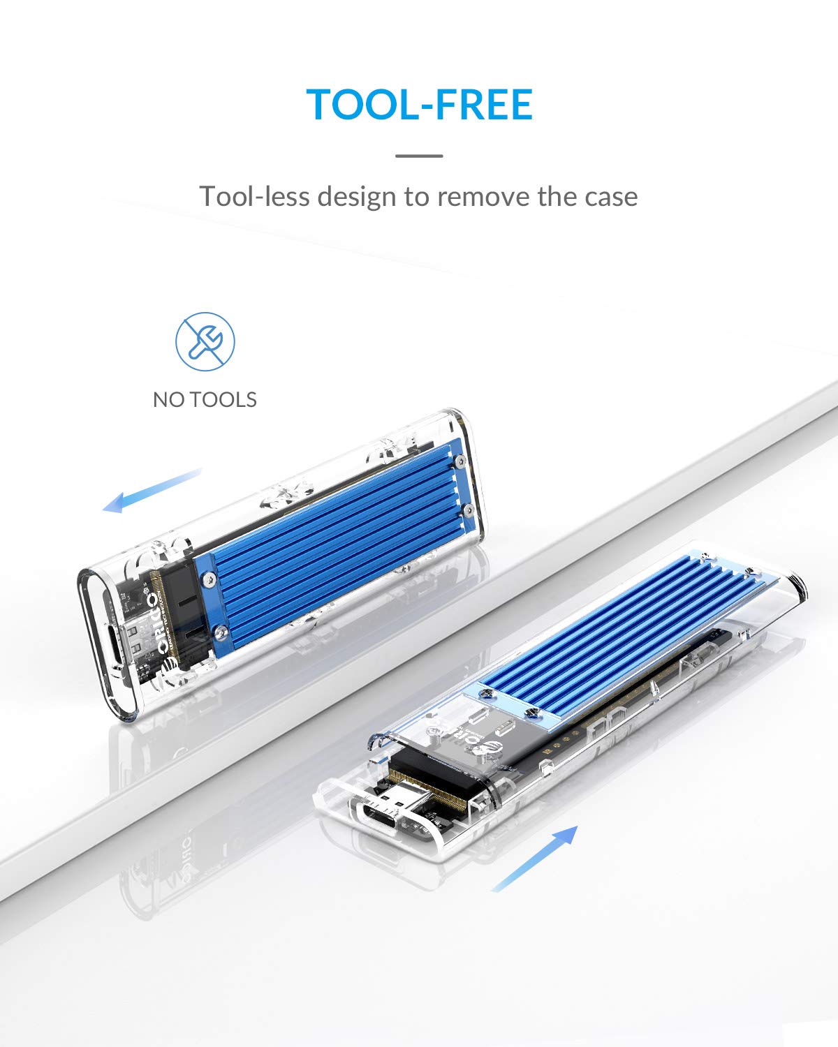 ORICO NVME M.2 to Type-C USB3.1 Gen2 10Gbps Transparen...B08QTPFG95 ...