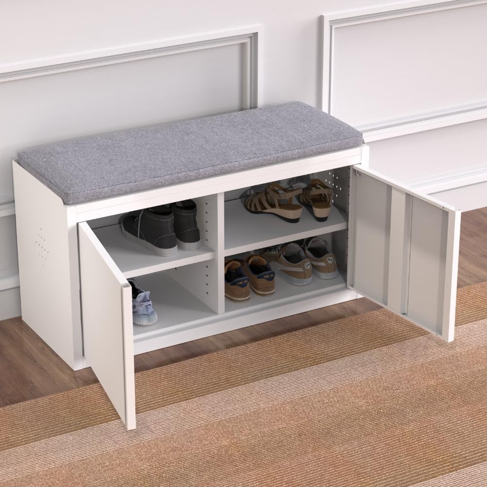 Amazon.com: Otnqu Shoe Storage Bench- Change Shoes Bench with Cushion ...