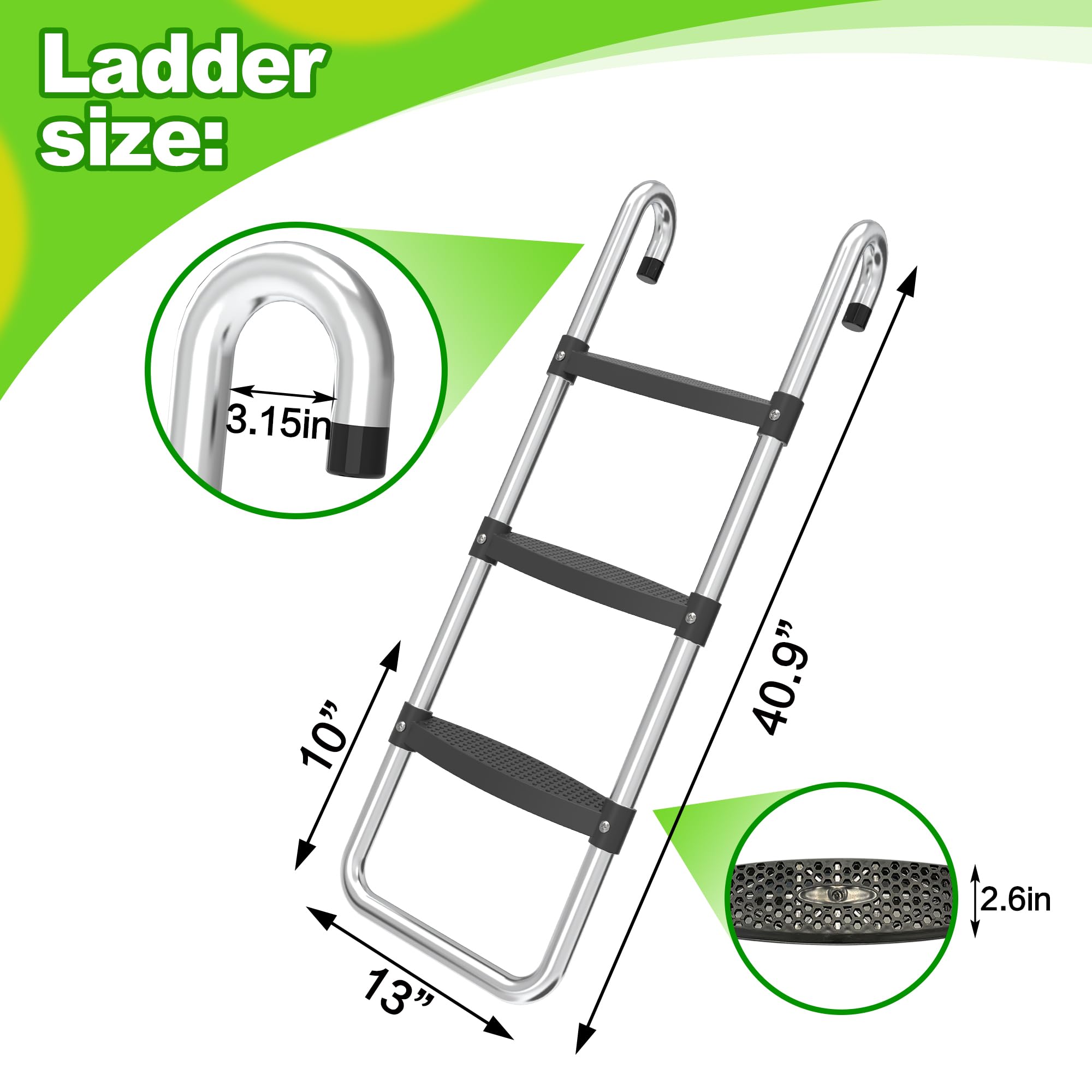 Snapklik.com : Trampoline Ladder, 3 Steps Trampoline Ladders, Universal ...