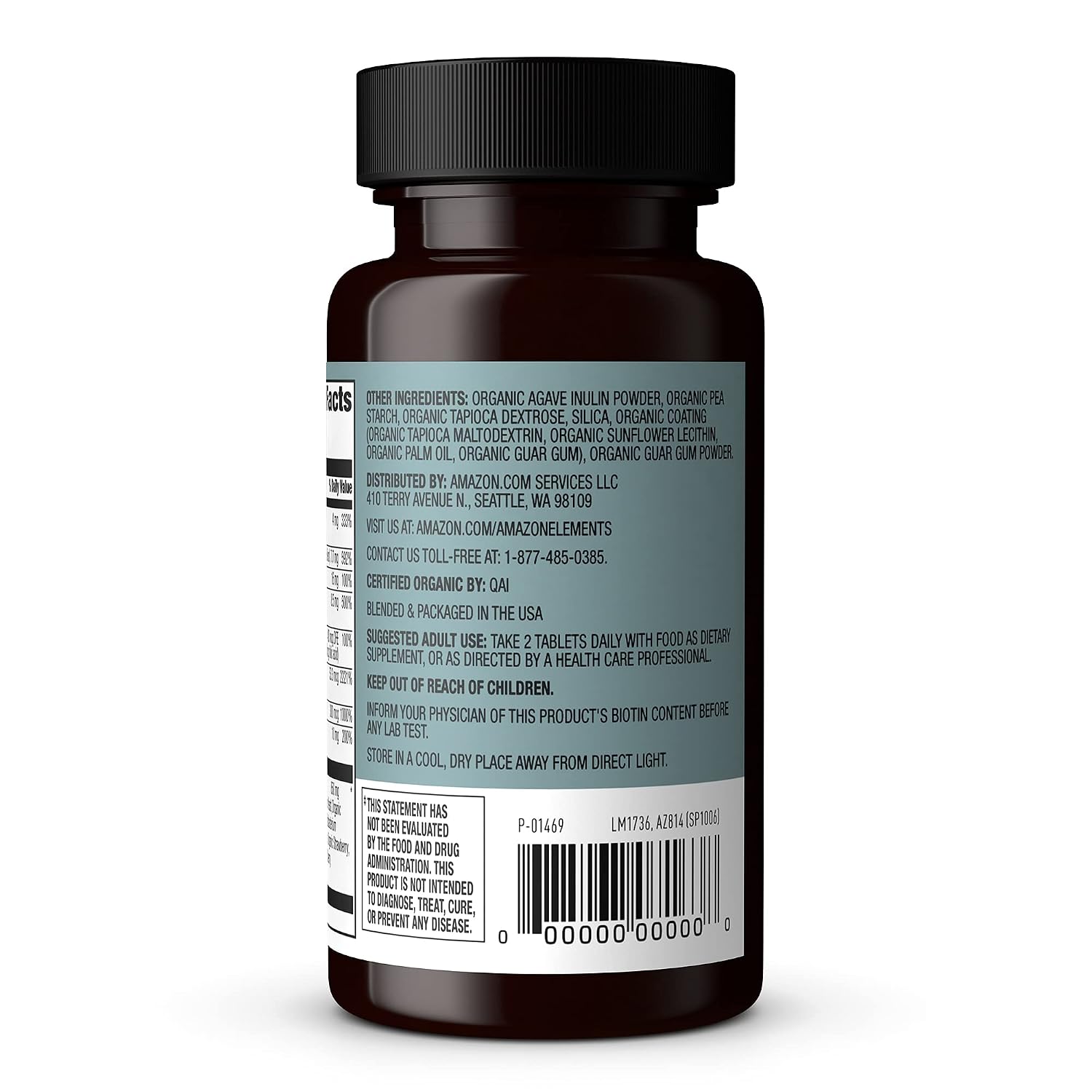Amazon Elements Organic Whole Food B Complex, 98% Fonte de Alimentos ...