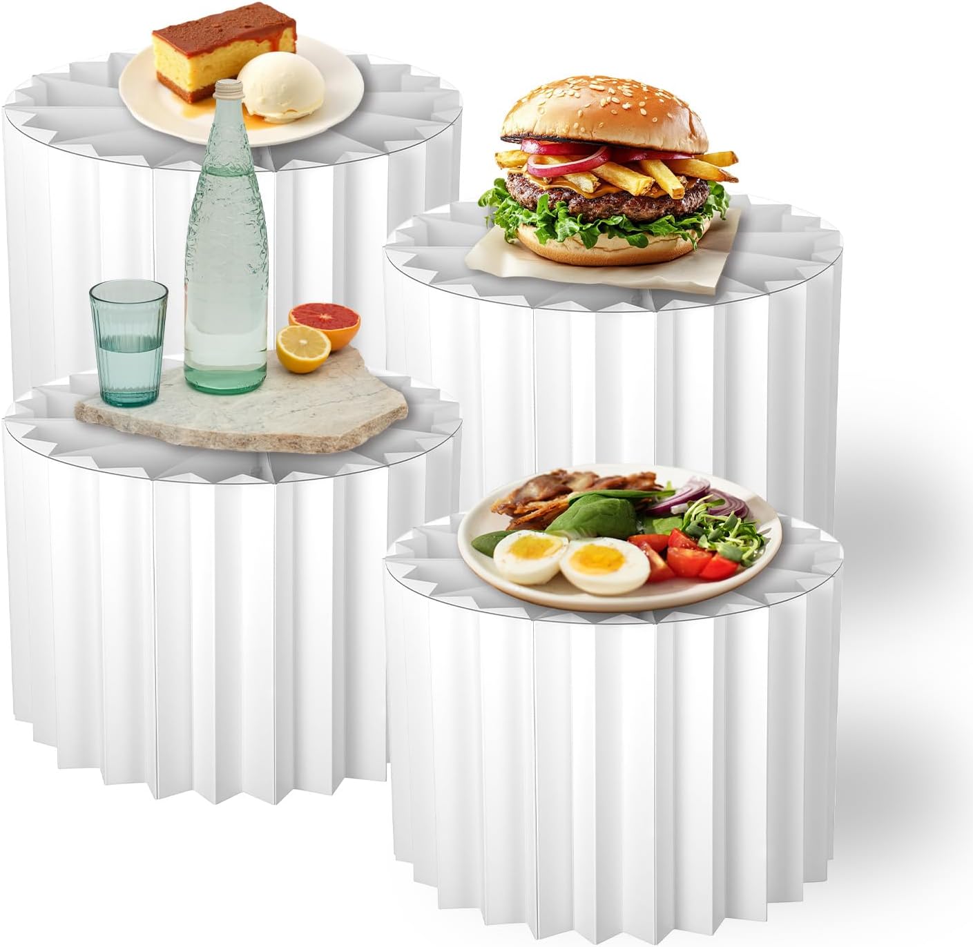 Amazon.com: HOFURME 4 Pack Buffet Risers, Foldable Food Display Risers ...