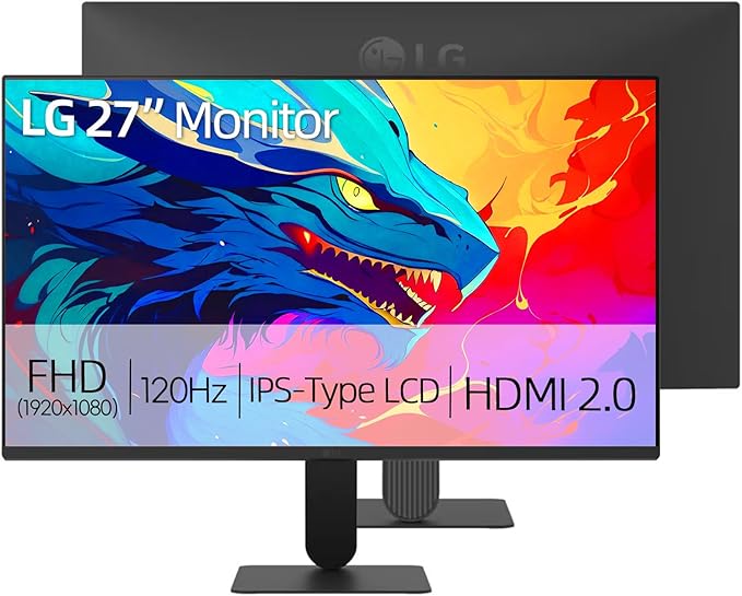 Amazon.com: LG 27" Full HD (1920 x 1080) IPS Monitor, 120Hz, 1ms MBR ...