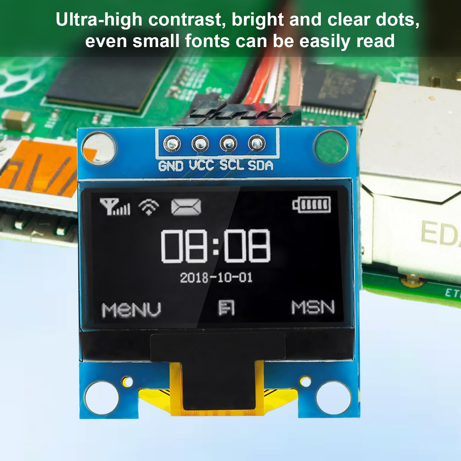 Snapklik.com : EPLZON 5 Pack 0.96 Inch OLED IIC Display Module 128x64 Pixel Mini Self-Luminous ...