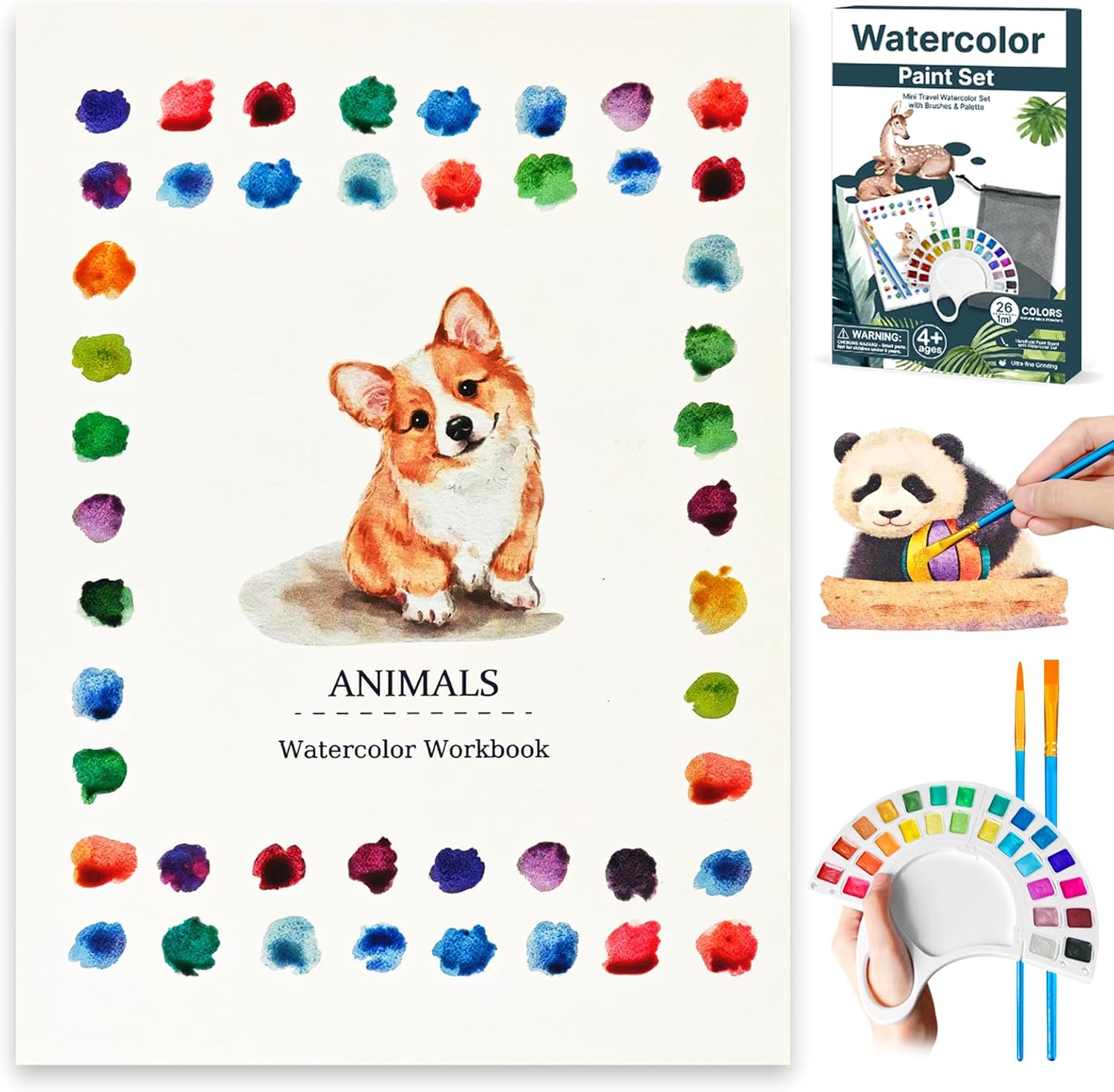 Amazon.com: Watercolor Workbook, Water Coloring Book with 13 Pages ...