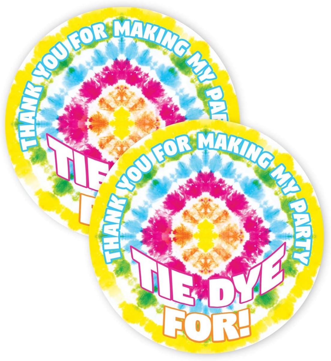 Amazon.com: Tie Dye Party Favor Stickers 40 count - Tie Dye Party ...