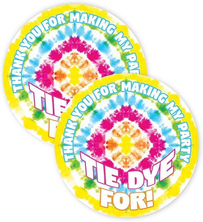 Amazon.com: Tie Dye Party Favor Stickers 40 count - Tie Dye Party ...