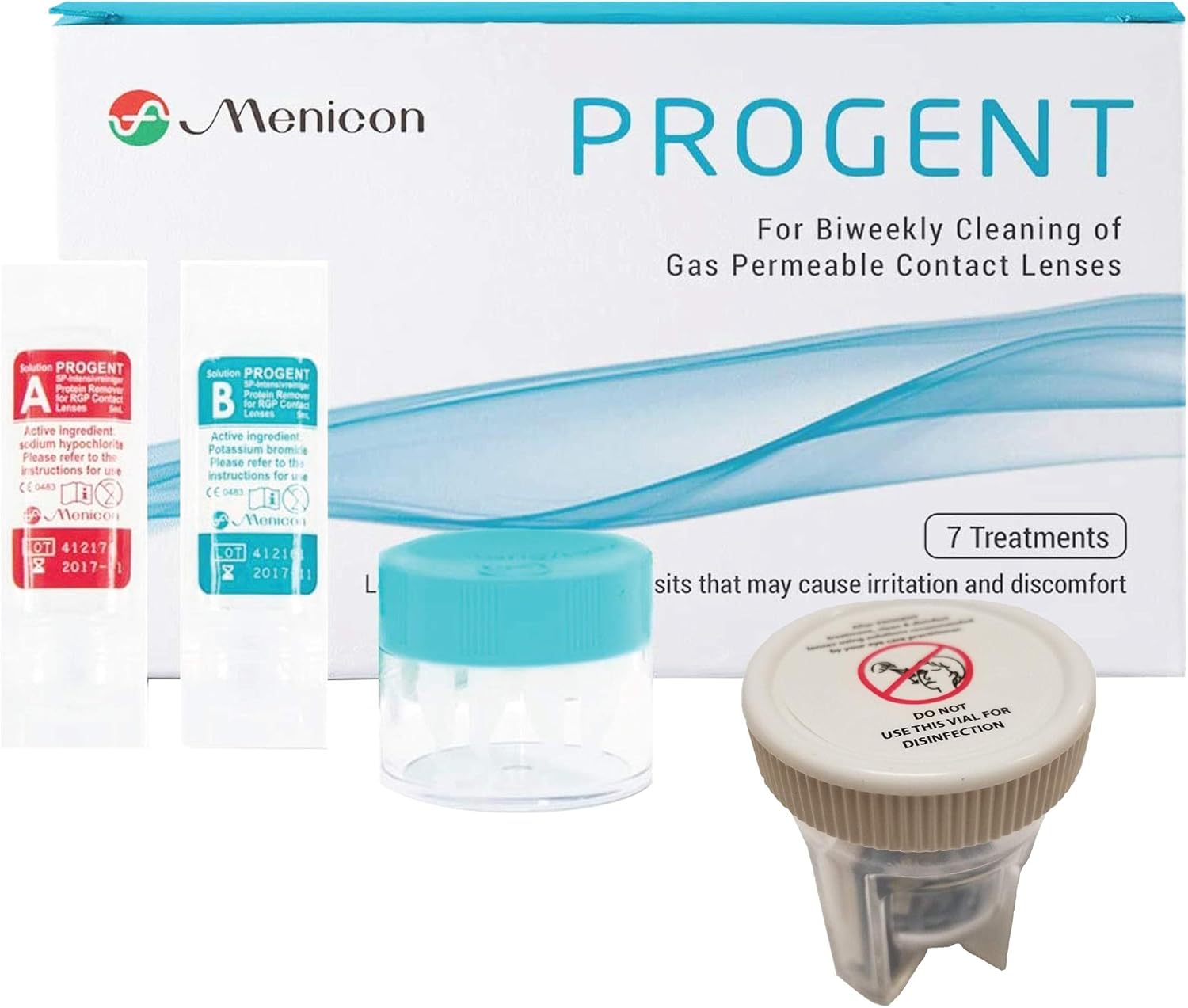 Amazon.com: Menicon Progent Biweekly Contact Lens Cleaner and Progent ...