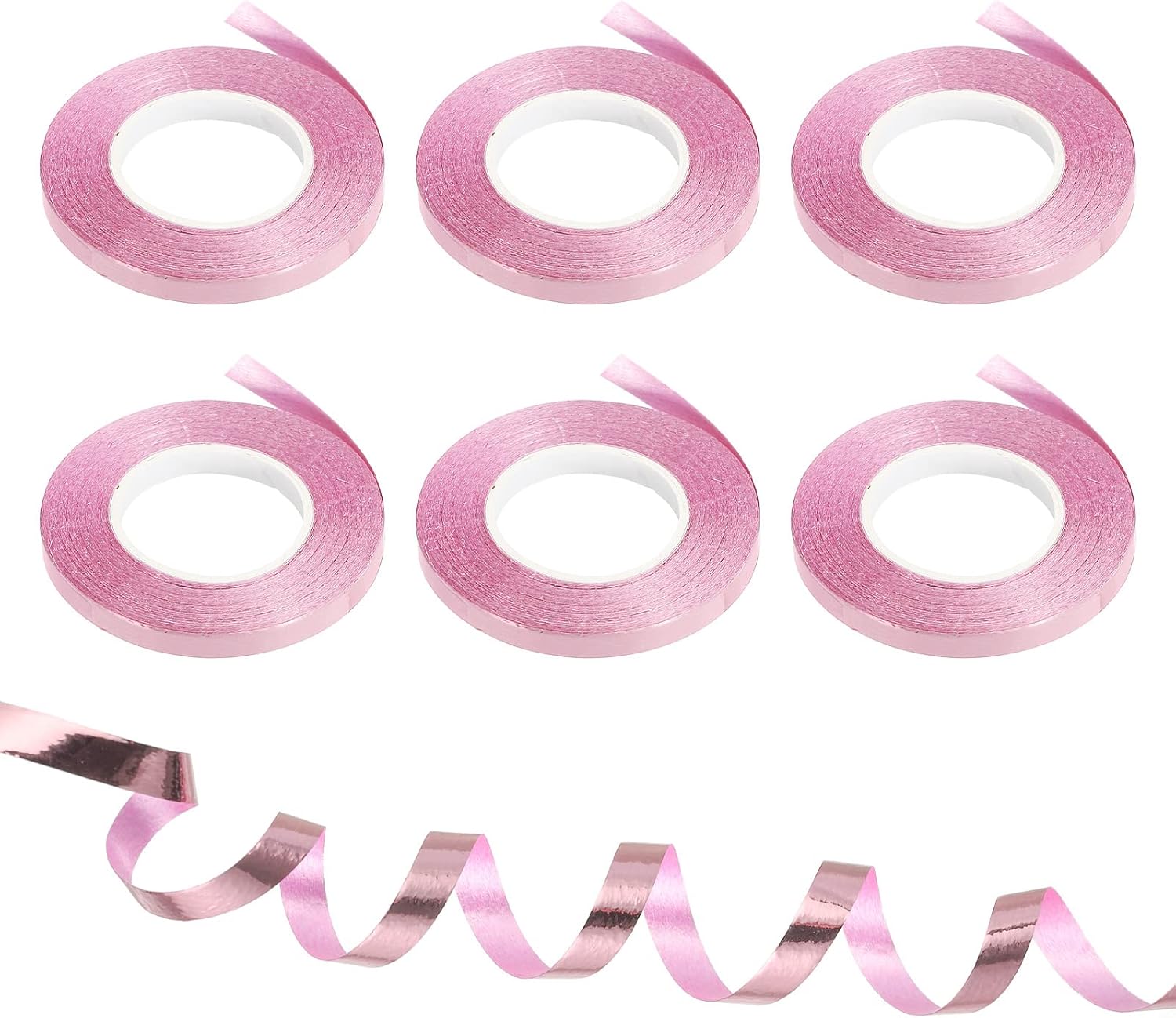 PATIKIL 6pcs Curling Ribbon Crimped Balloon String Shiny Metallic 5mm ...