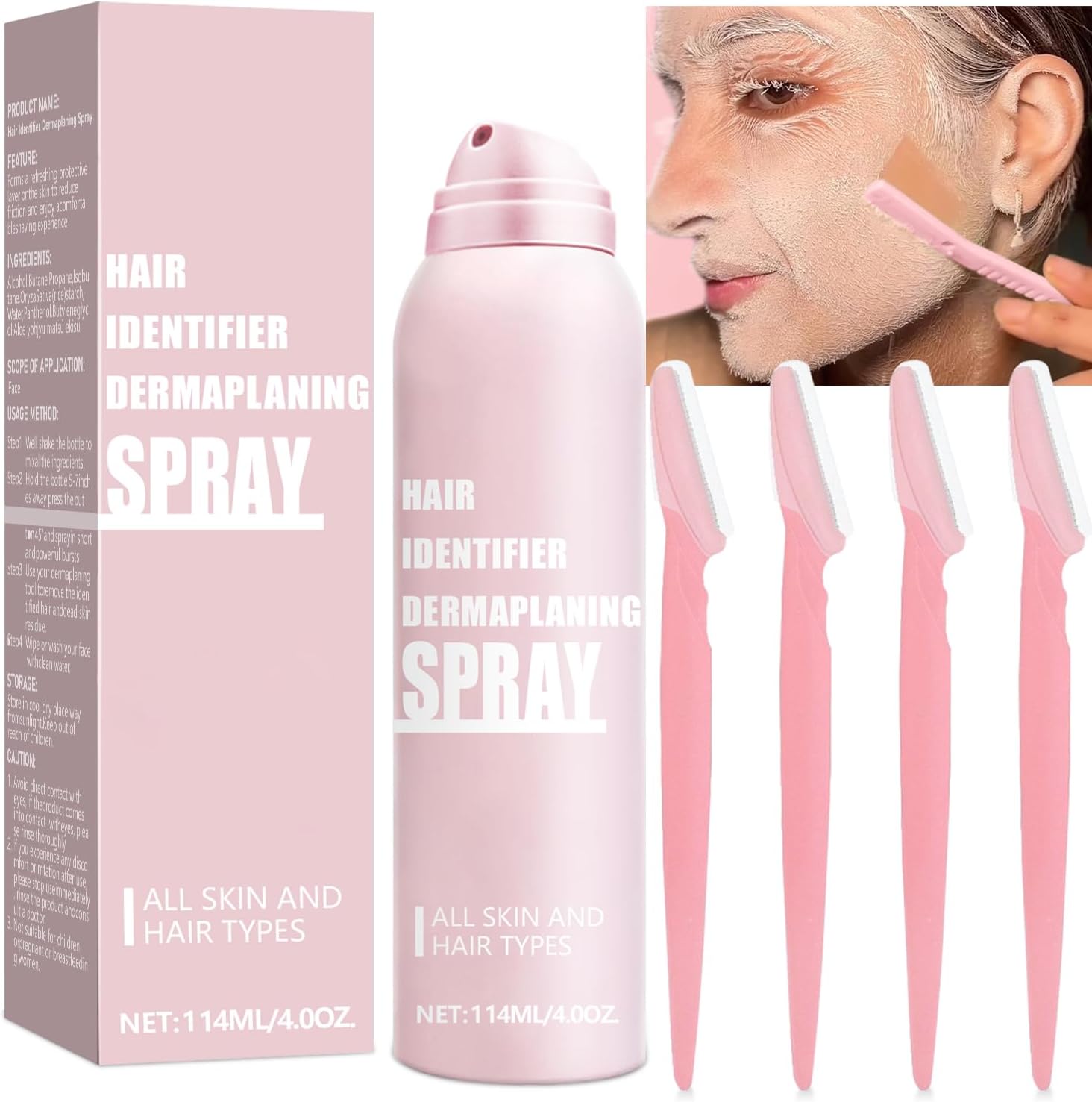 Amazon.com: Hair Identifier Spray for Face Shaving Dermaplaning Tool ...