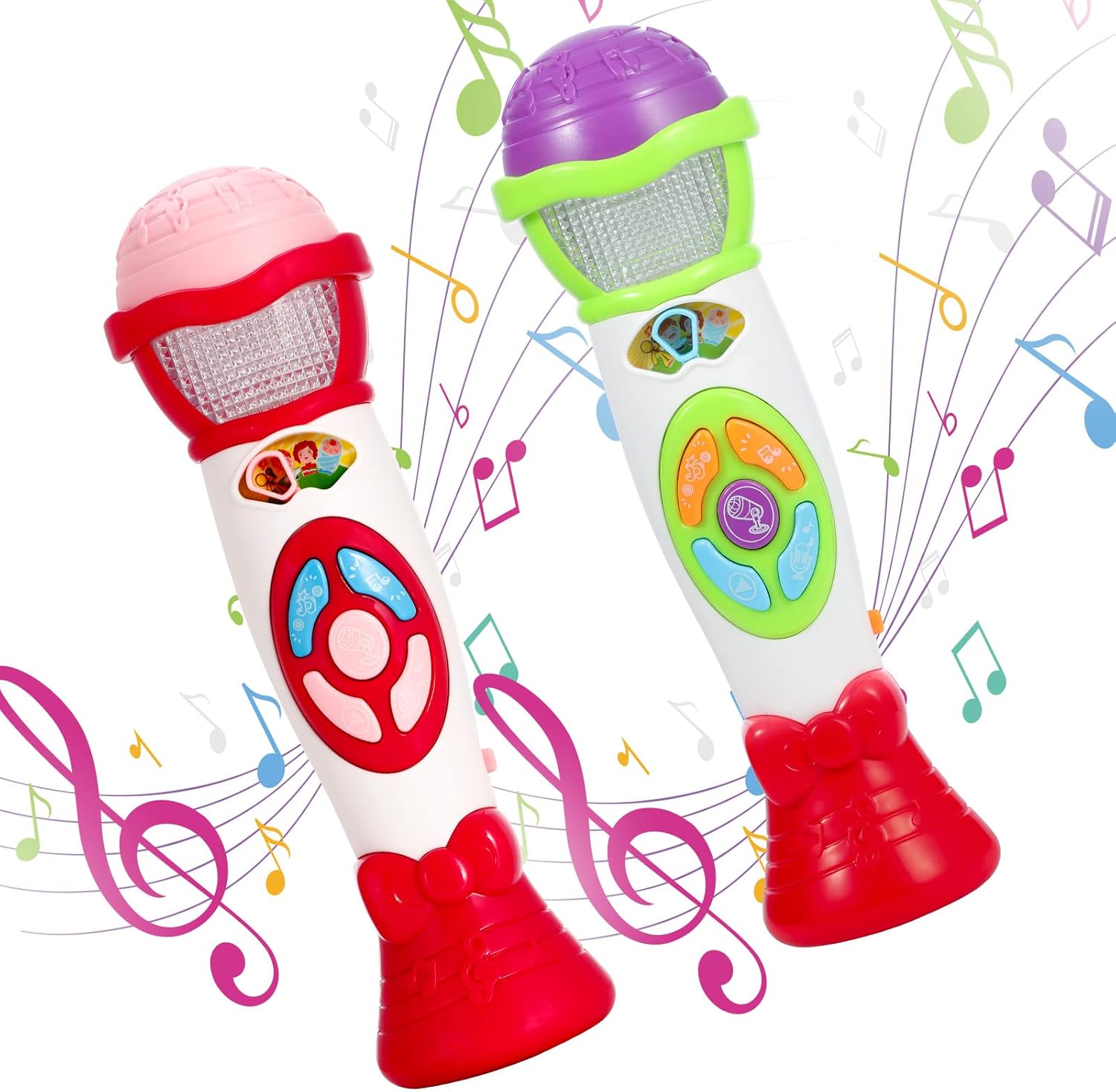 FunsLane 2pcs Kids Microphone Karaoke Music Toys, Voice Changer Toy ...