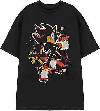 SONIC THE HEDGEHOG Shadow Paint Mens Black Graphic Tee | Shadow ...