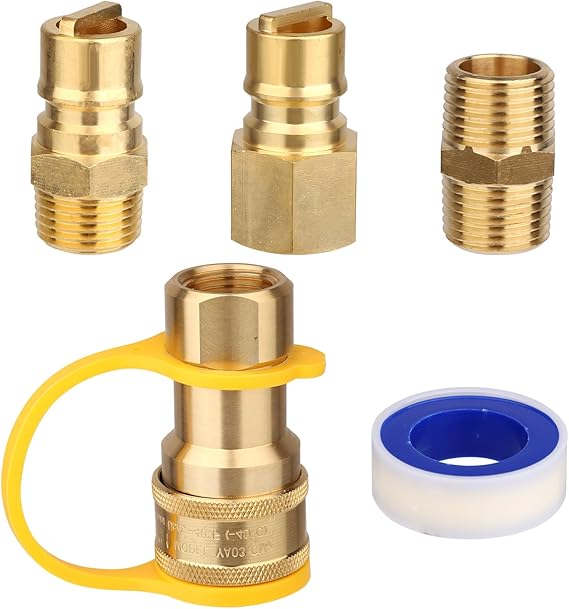 Amazon.com: 5pcs Natural Gas Connect Kit, 1/2 Inch Gas Hose Fittings ...