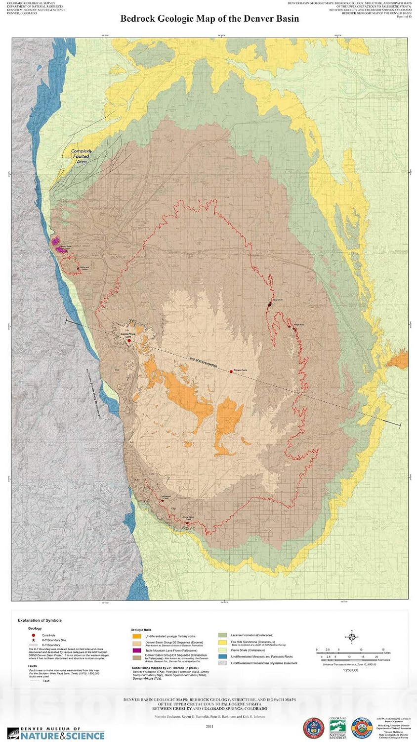Amazon.com: Historic Pictoric Map : Notes on The Denver Basin geologic ...